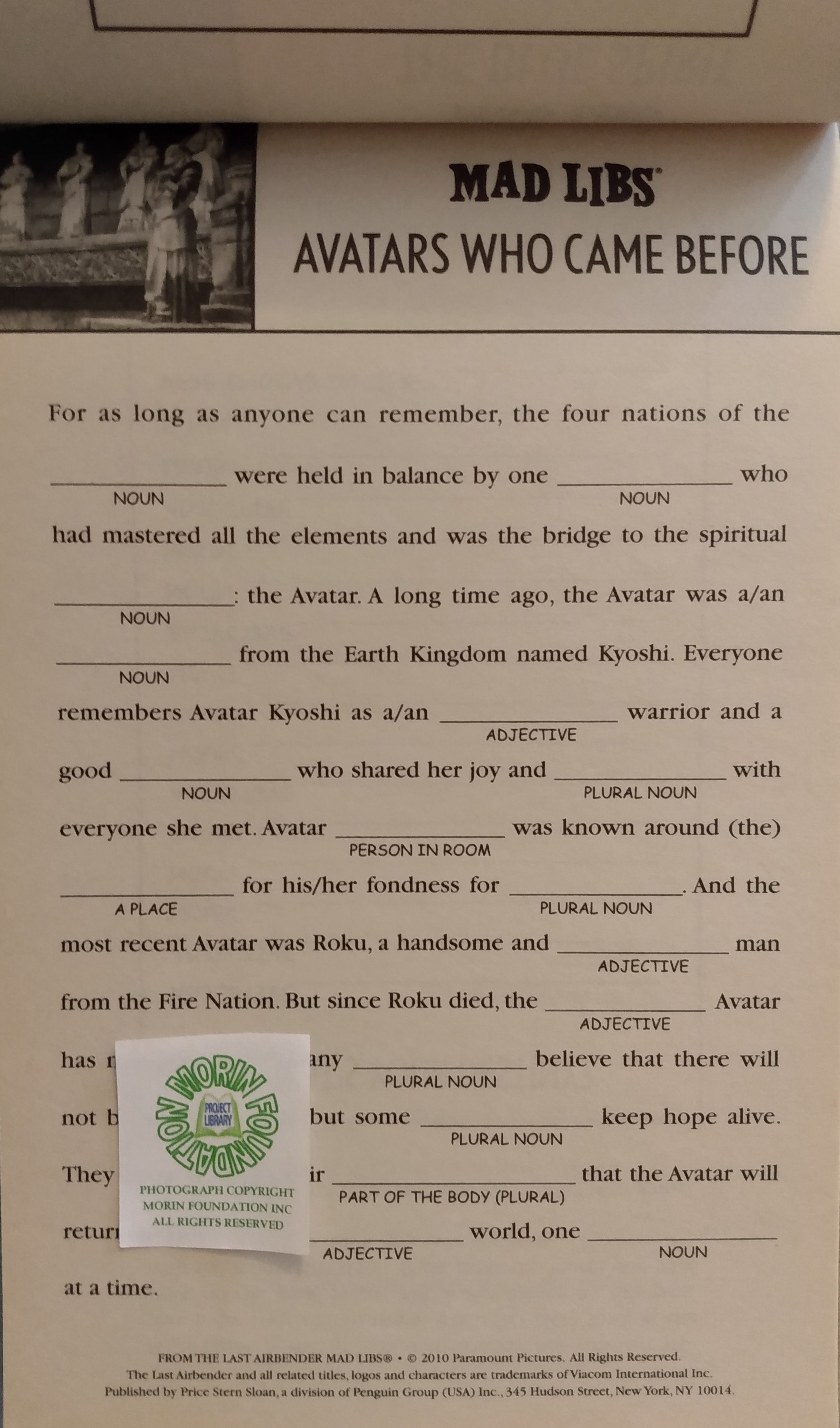 The Last Airbender Mad Libs by Price, Roger & Leonard Stern | Paperback ...