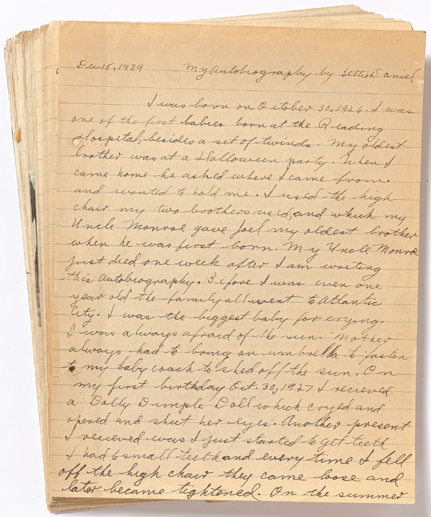 [Archive]: Handwritten Autobiography of a Young Woman in the 1930s ...