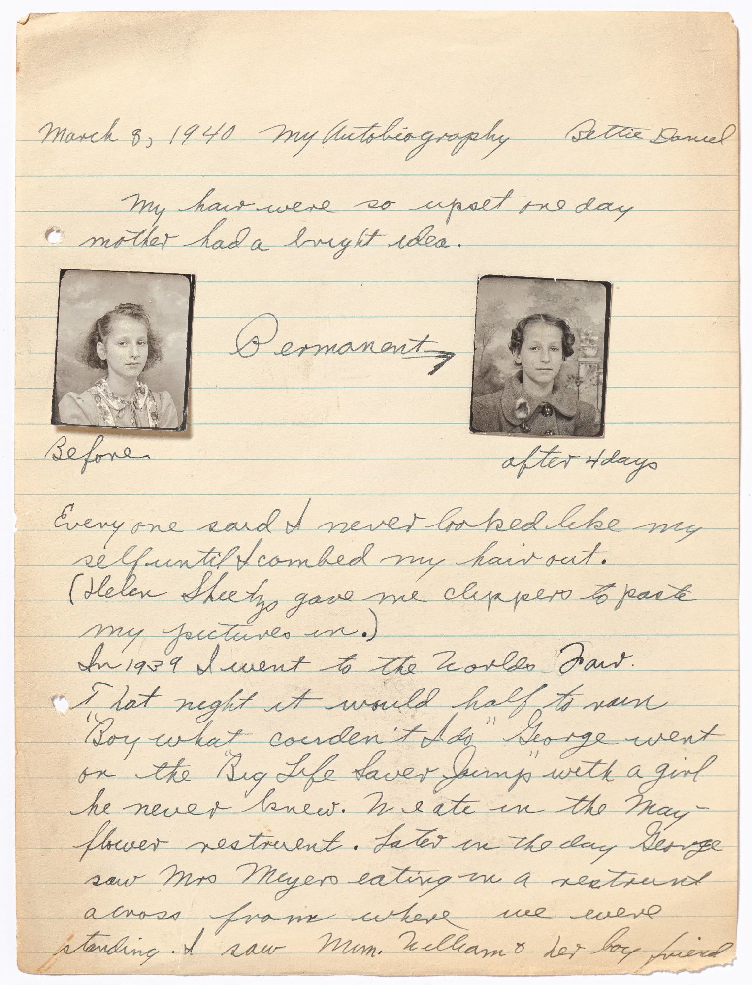[Archive]: Handwritten Autobiography of a Young Woman in the 1930s ...