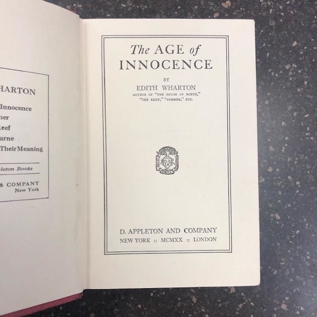 THE AGE OF INNOCENCE by Edith Wharton - First Edition, First Printing ...