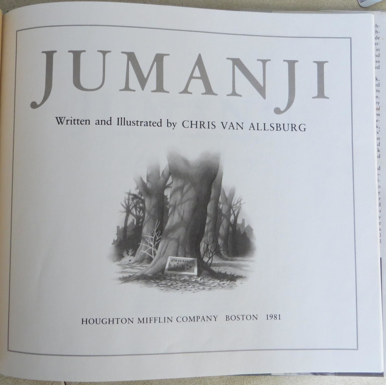 Jumanji by Allsburg, Chris Van | Hardcover | 1981 | Boston: Houghton ...