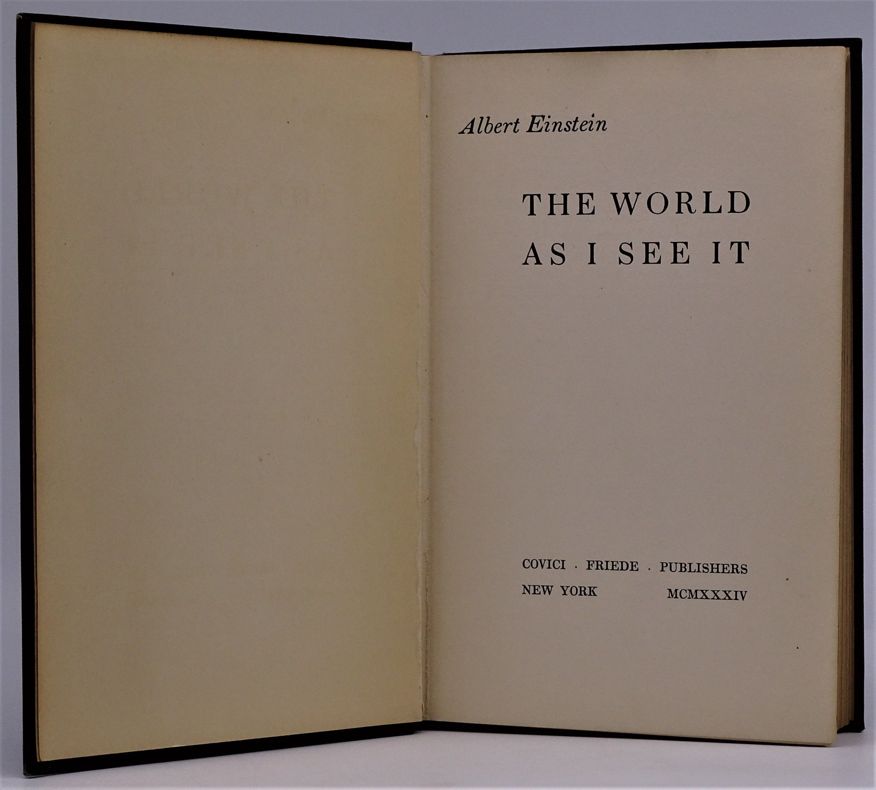 The World As I See It by Einstein, Albert | Hardcover | 1934 | Covici ...