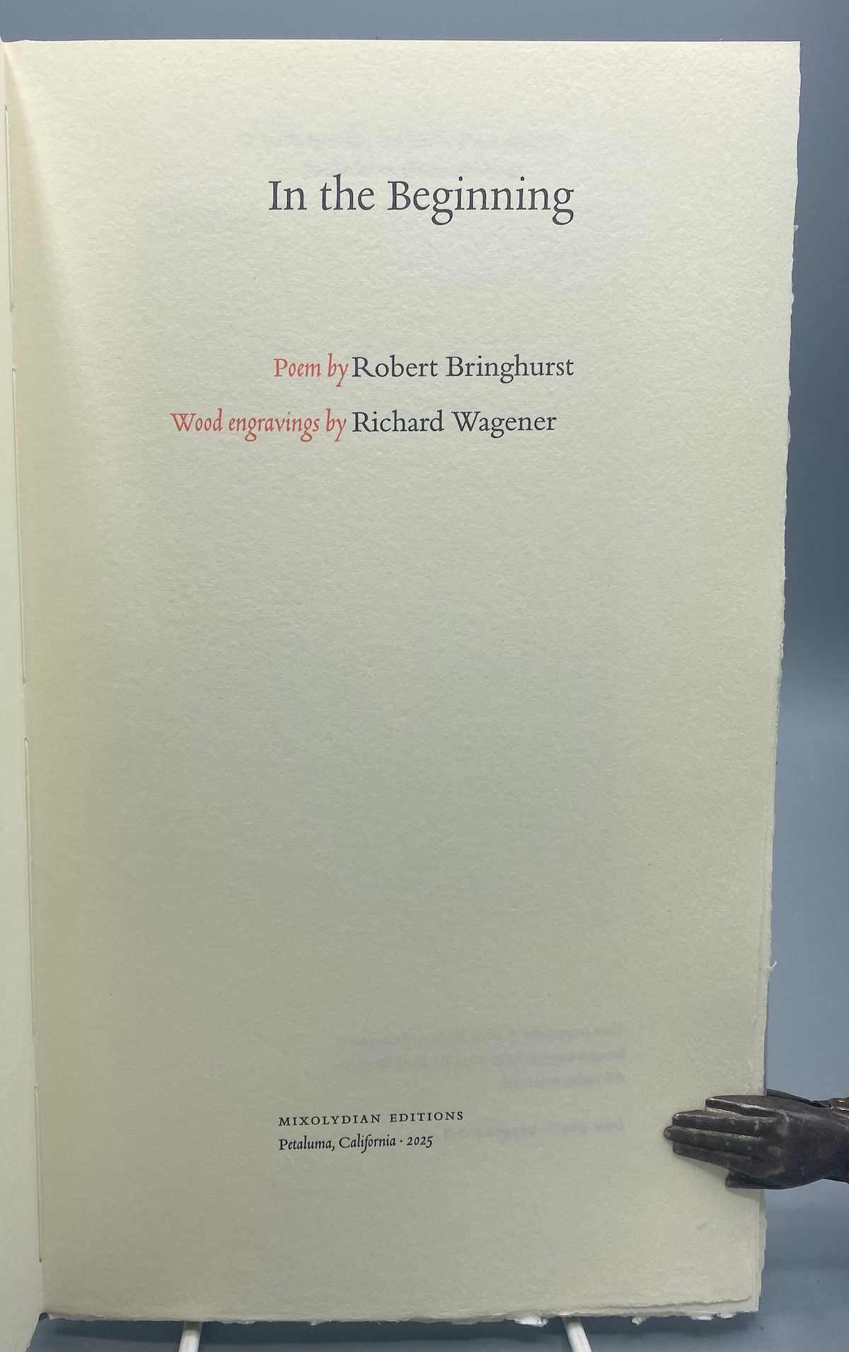 In The Beginning. Poem by Robert Bringhurst, Wood Engravings by Richard ...