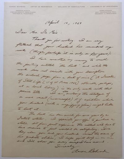 Fine content Autographed Letter Signed on personal letterhead by BOHROD ...