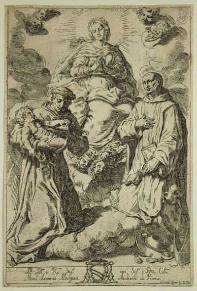 BIBLIO | Etching: The Virgin in Glory with St. Anthony of Padua and St ...