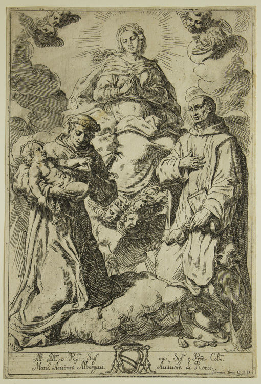 BIBLIO | Etching: The Virgin in Glory with St. Anthony of Padua and St ...