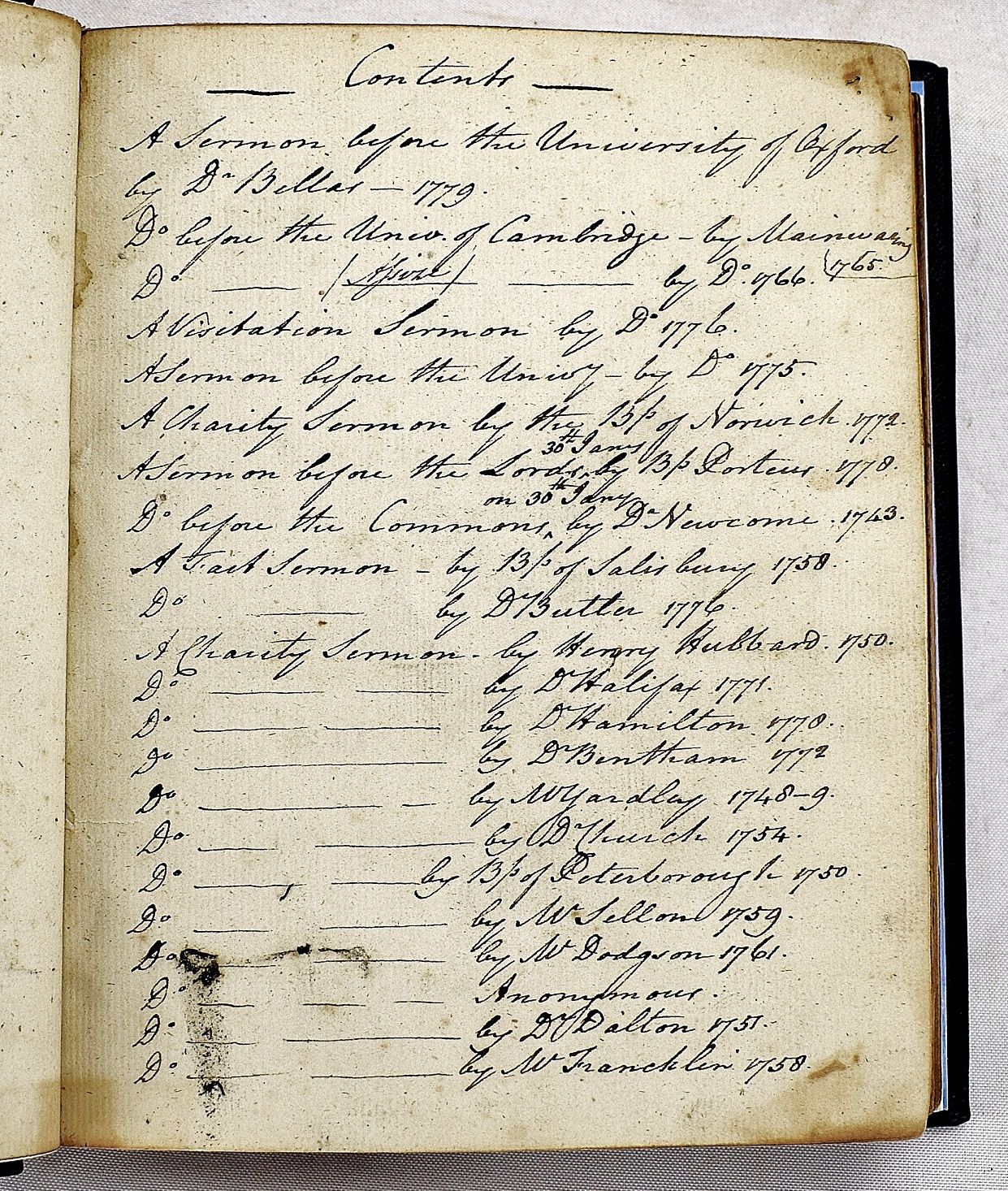 Sammelband of 21 English Sermons, bound in one volume (1743-1779) by ...