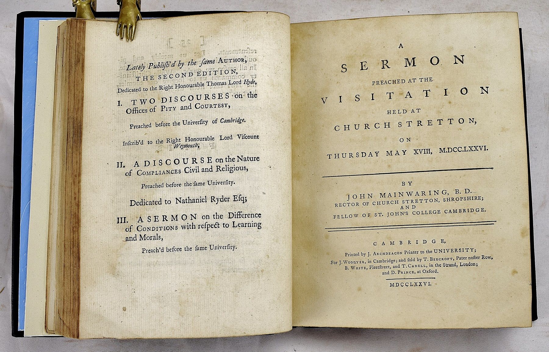 Sammelband of 21 English Sermons, bound in one volume (1743-1779) by ...