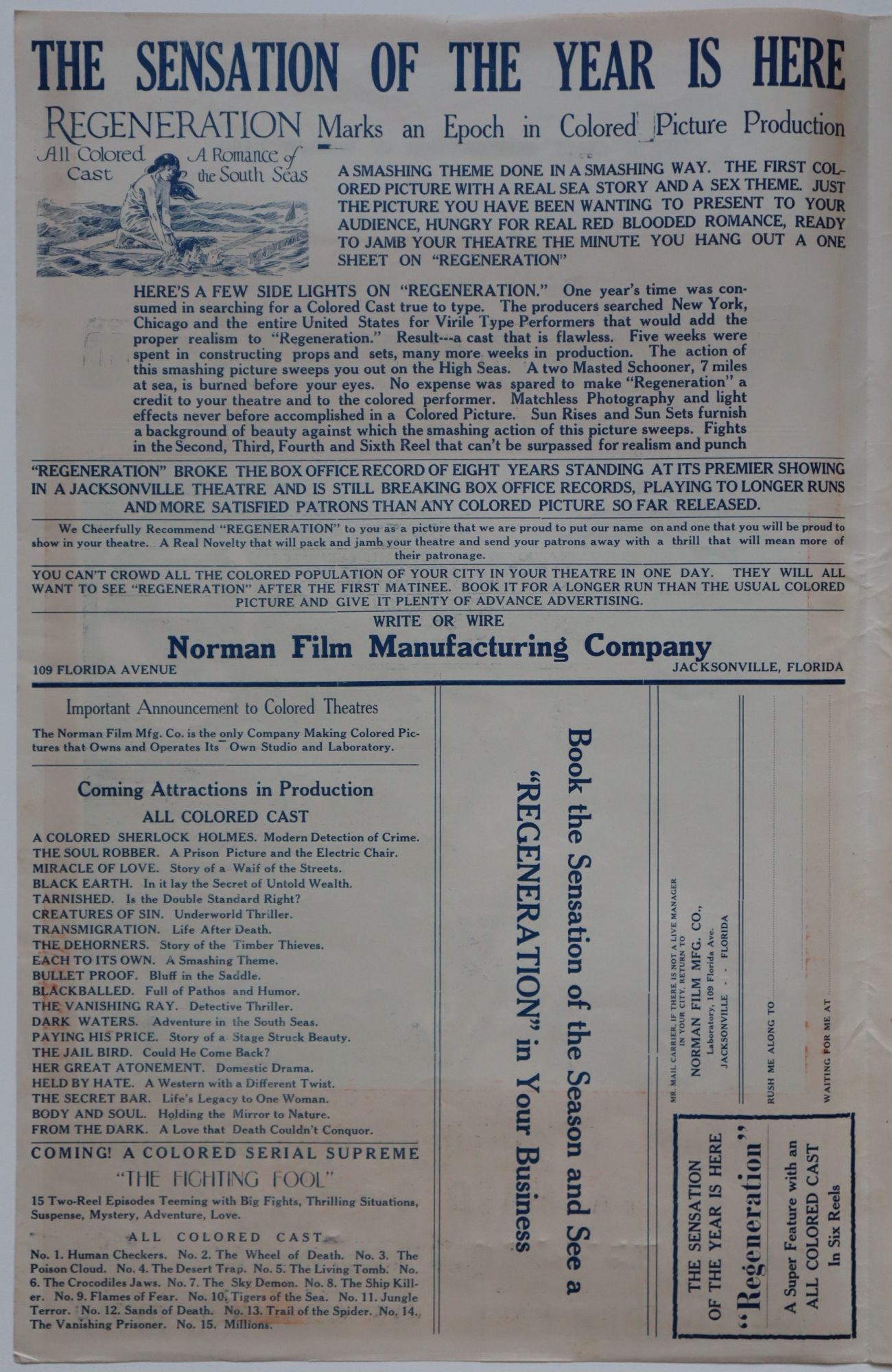 [Movie Press Book] The Norman Film Mfg. Co. Presents the Super Feature ...