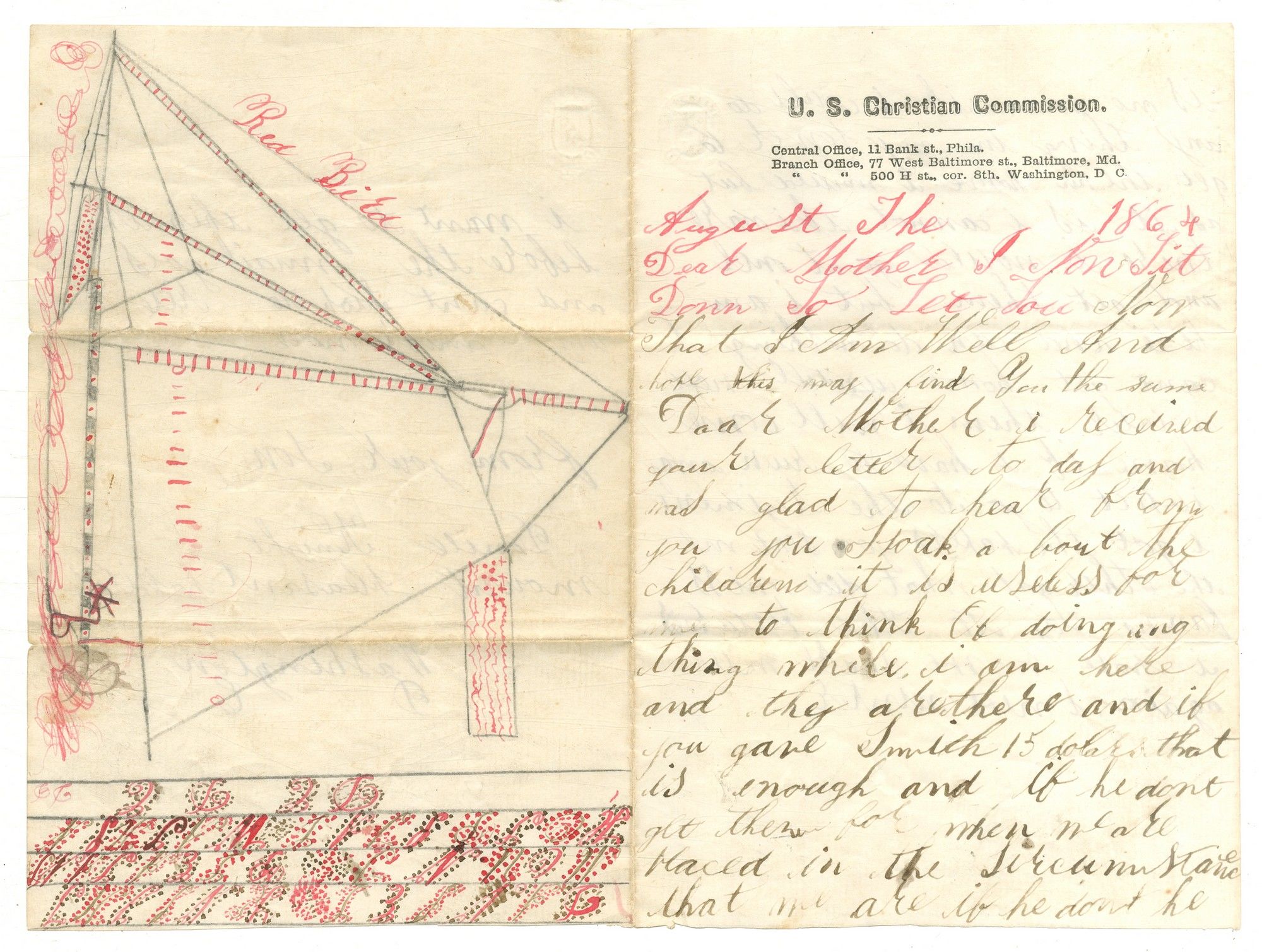 Civil War Letter written by a Soldier at Mount Pleasant Hospital ...