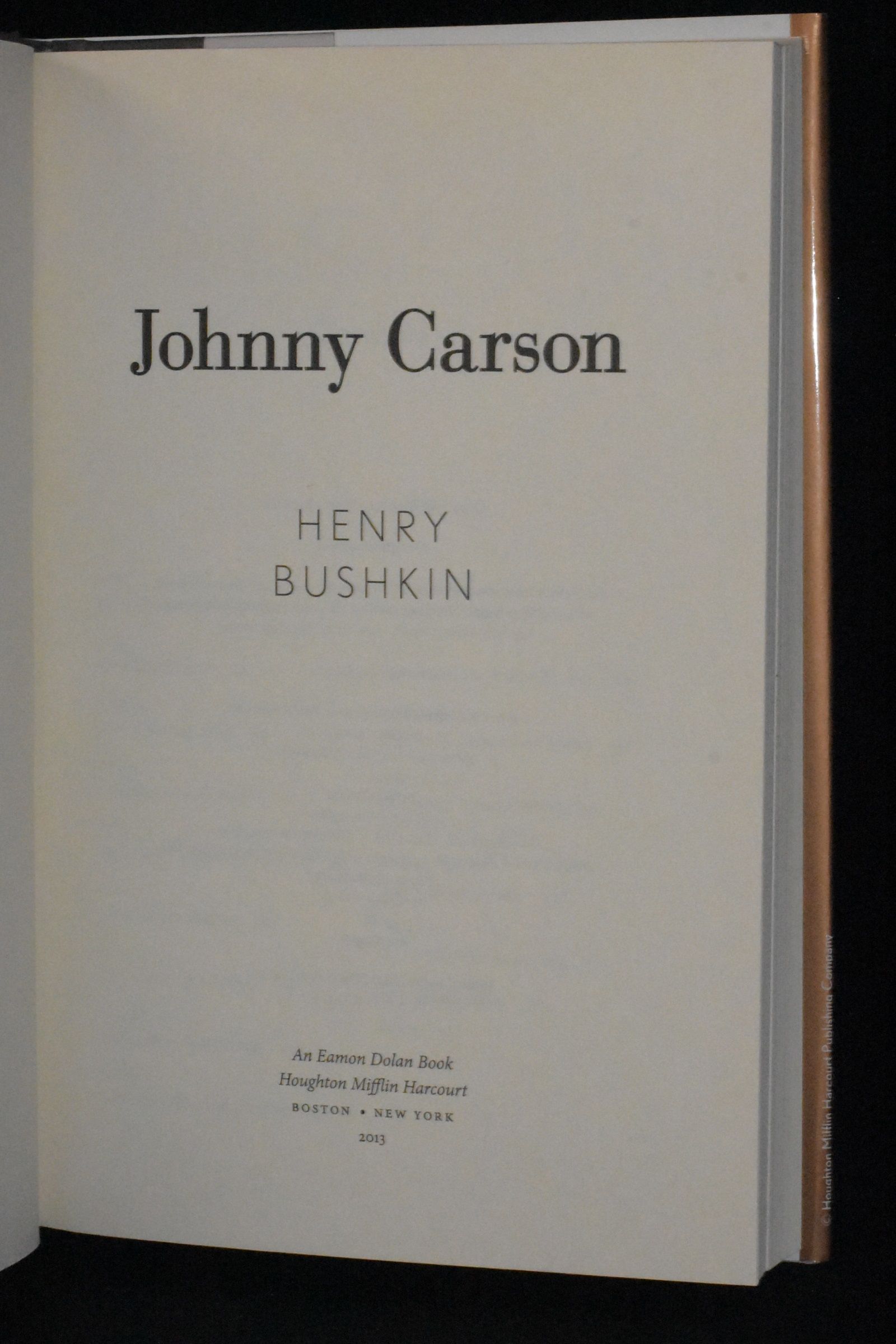 Johnny Carson by Henry Bushkin | Hardcover | 2013 | Houghton Mifflin ...