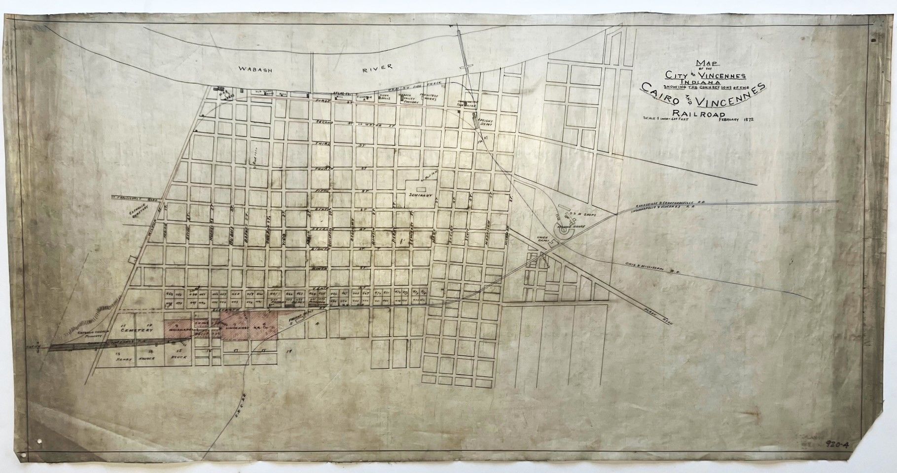 Map of the City of Vincennes Indiana showing the connections of the ...