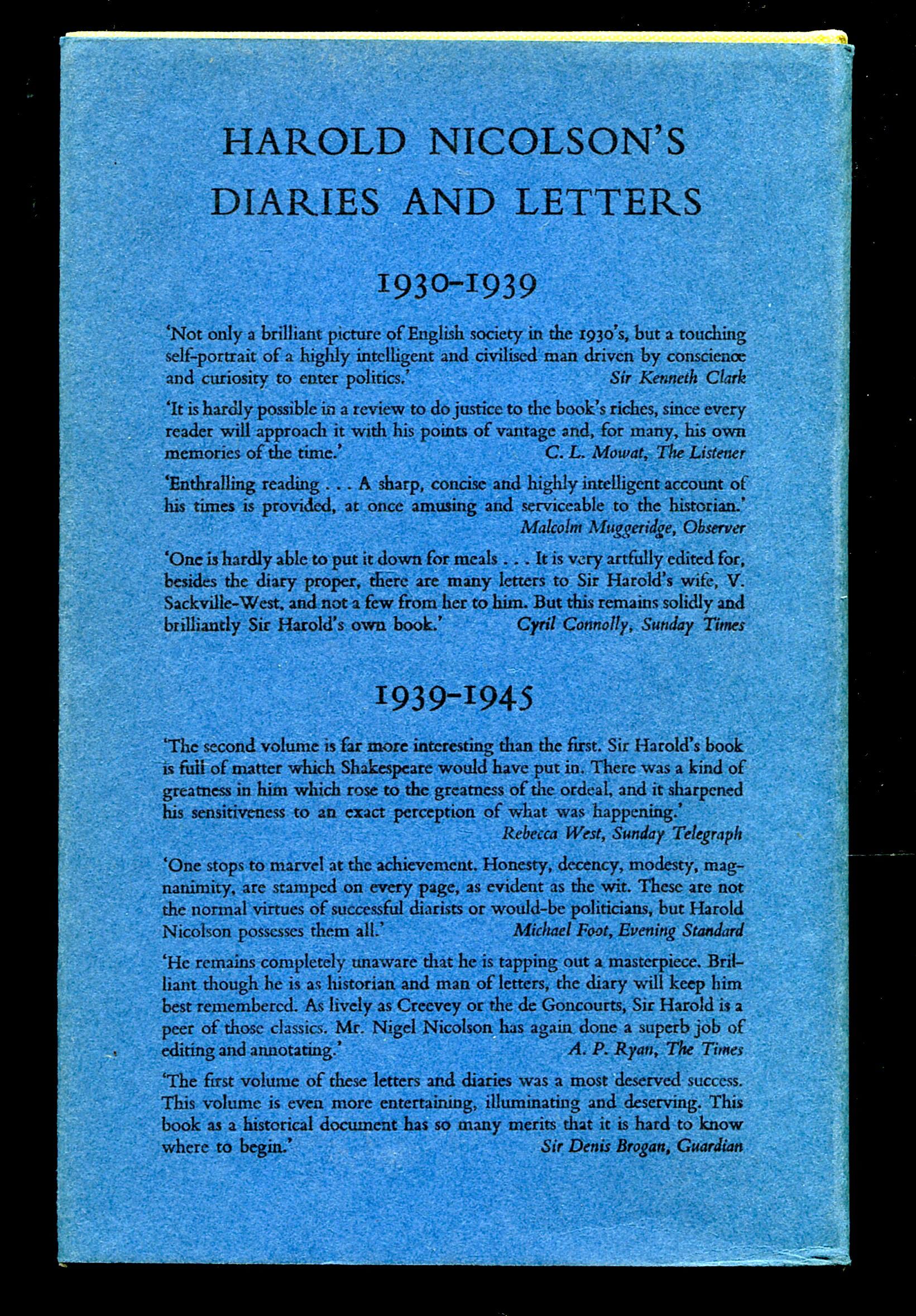 Diaries and Letters 1945-62 by Harold Nicolson | Hardcover | 1968 ...