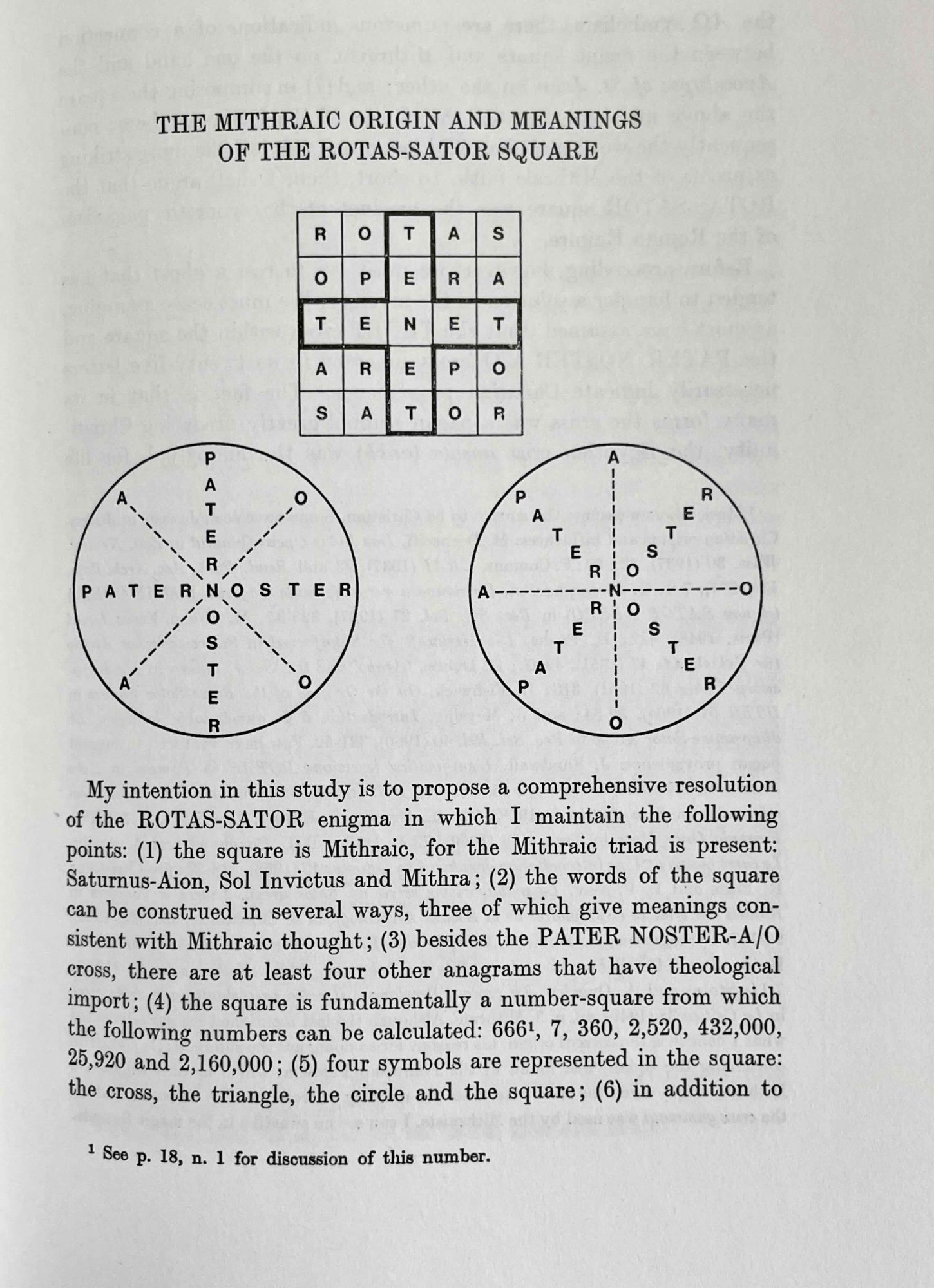 The Mithraic origin and meanings of the Rotas-Sator Square by MOELLER ...