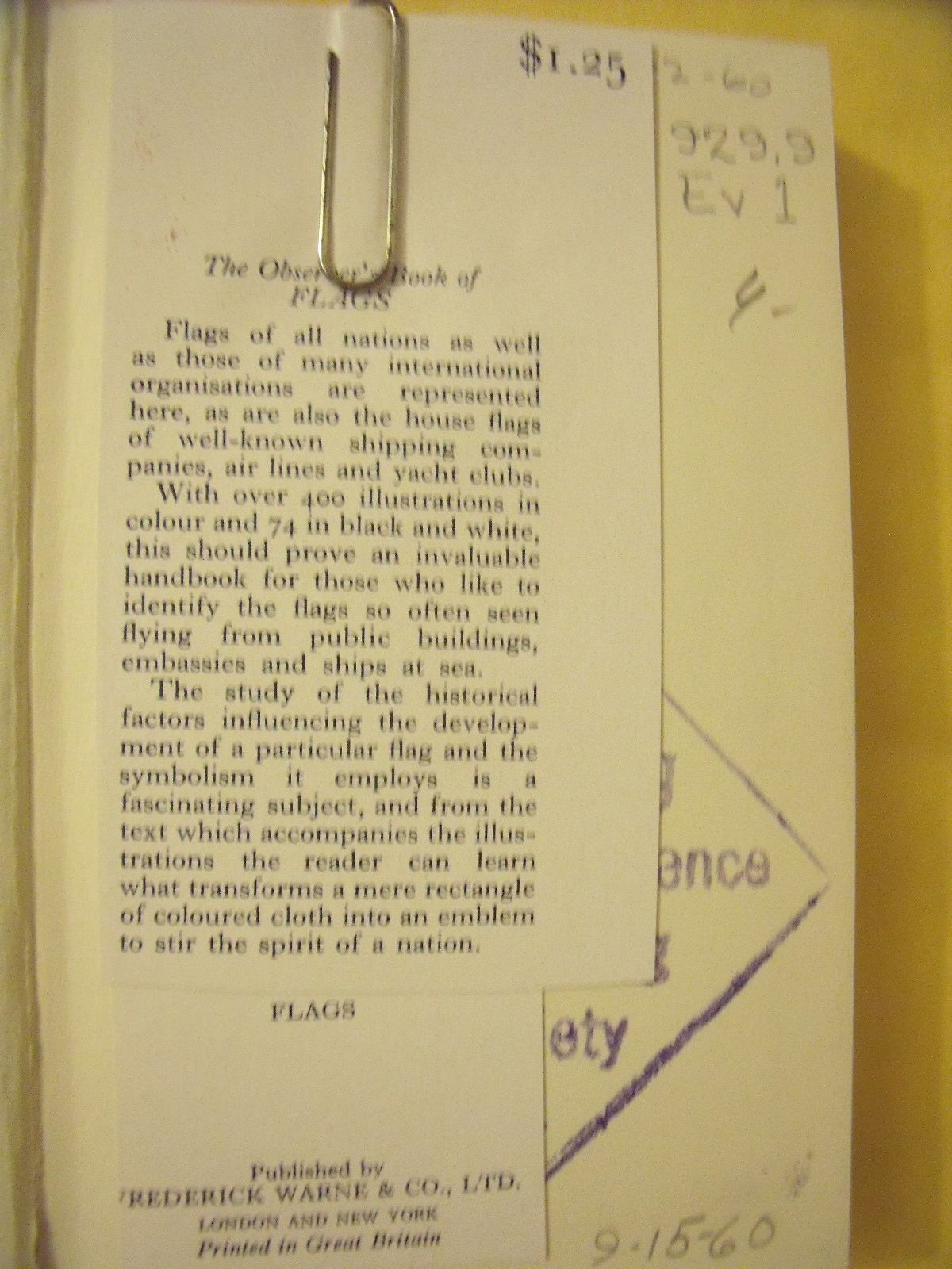 The Observer's Book of Flags by Evans, I.O | Hardcover | 1959 ...