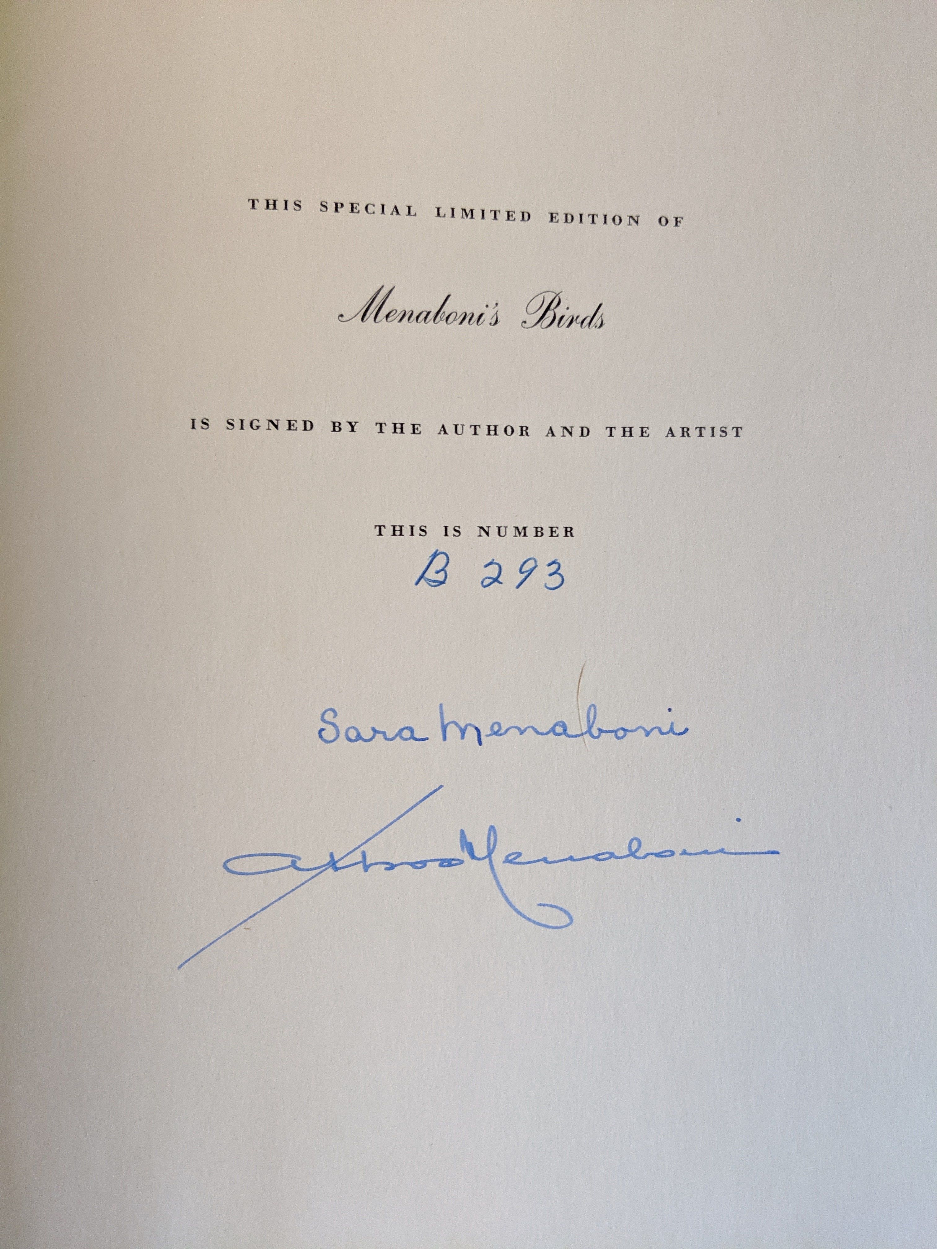 MENABONI'S BIRDS BOOK AND PLATE SET IN SEPARATE BOOKLET OF 31 PLATES ...