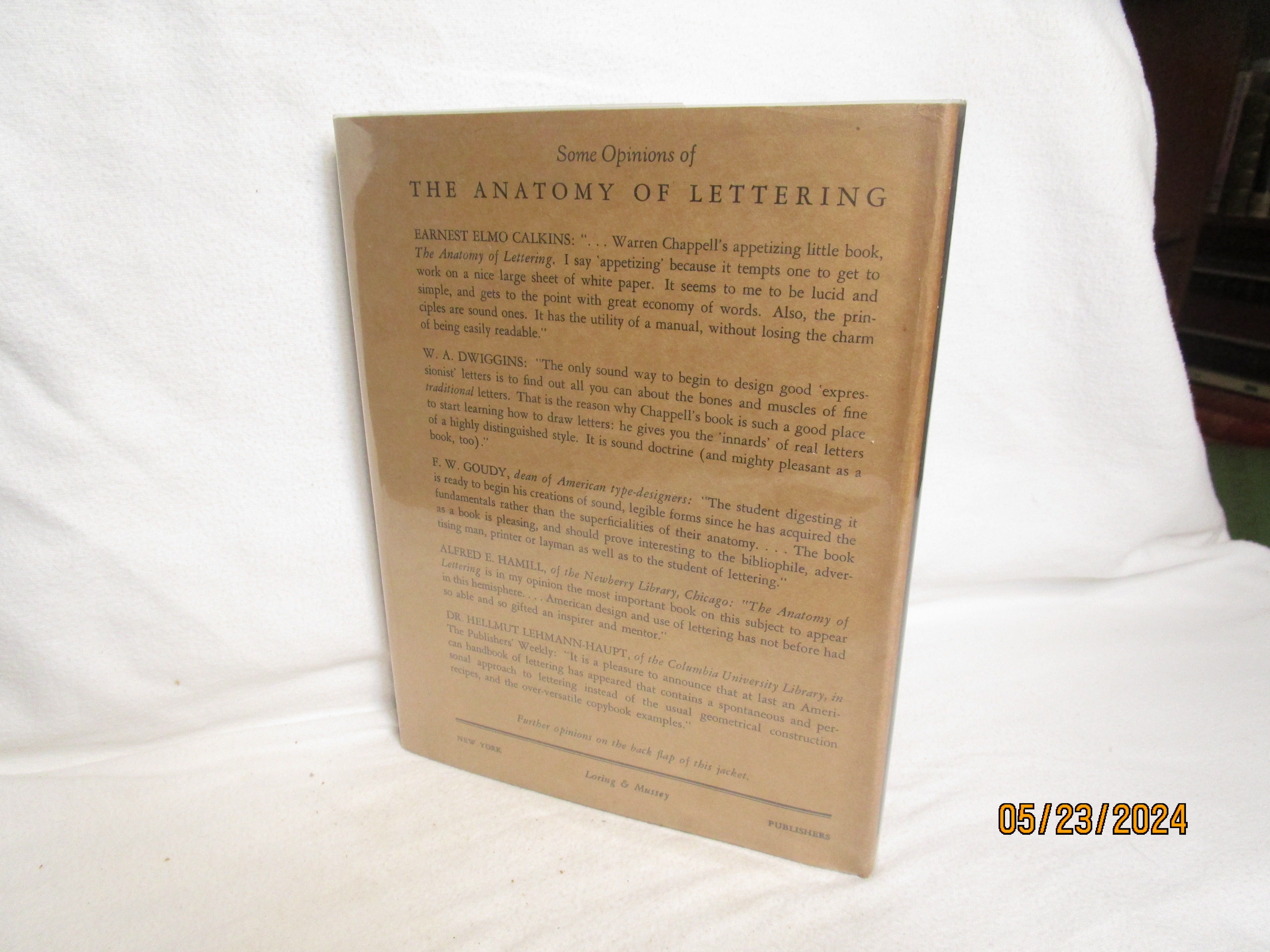 The Anatomy of Lettering by Chappell, Warren | Hardcover | 1935 ...
