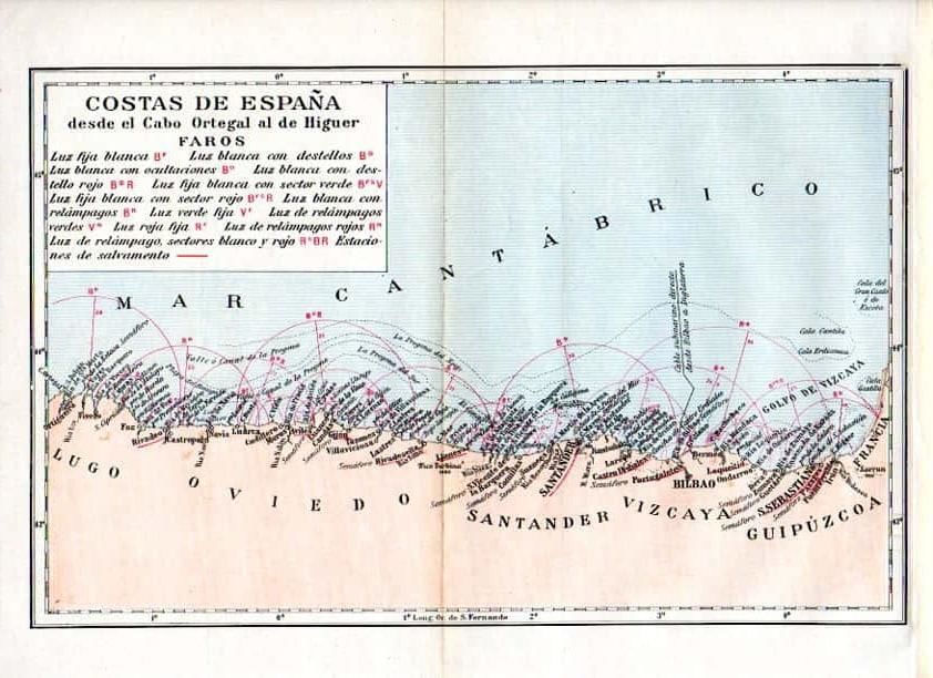 LAMINA V07448: Mapa de las costas de España desde Cabo Ortegal al de ...