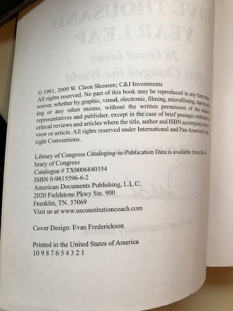 The Five Thousand Year Leap by W. Cleon Skousen - Paperback - 2009 ...