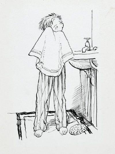 Original artwork for The Flattered Flying Fish: "Anthony Washes". by ...