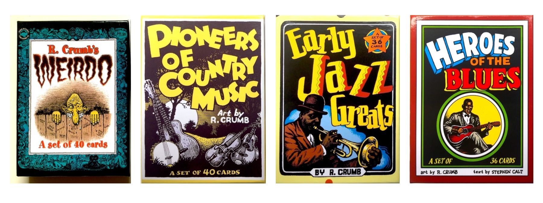 R. Crumb Trading Card Collection 4 Different Sets (Jazz, Country, Blues ... R. Crumb Trading Card Collection 4 Different Sets (Jazz, Country, Blues ...