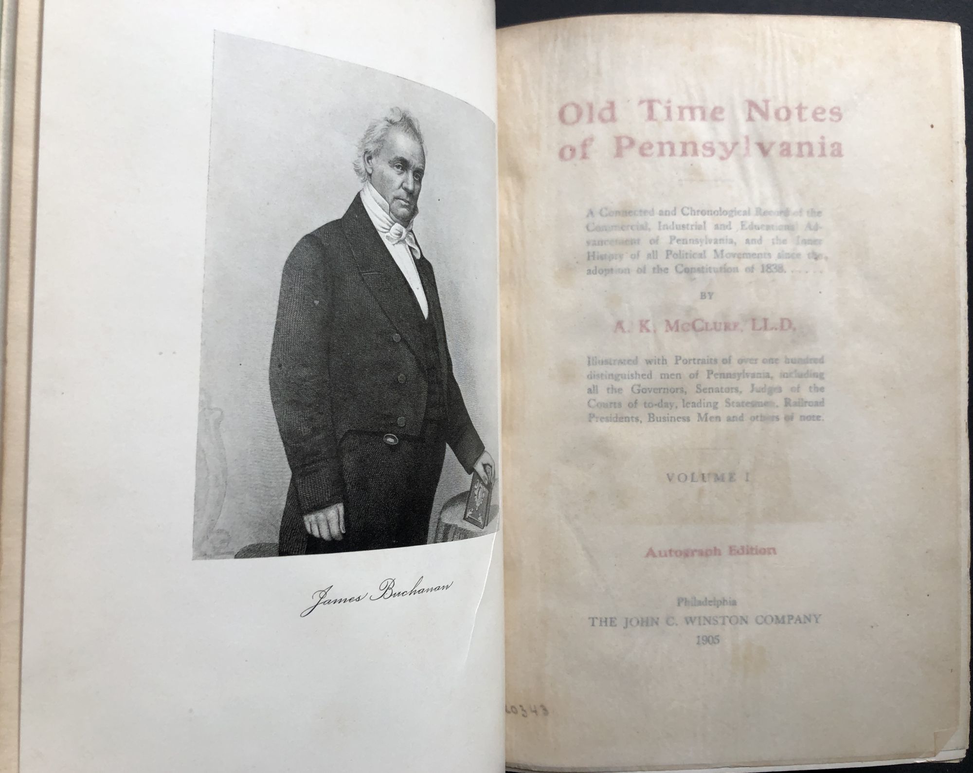Old Time Notes of Pennsylvania, 2 volumes (1905) signed limited edition ...