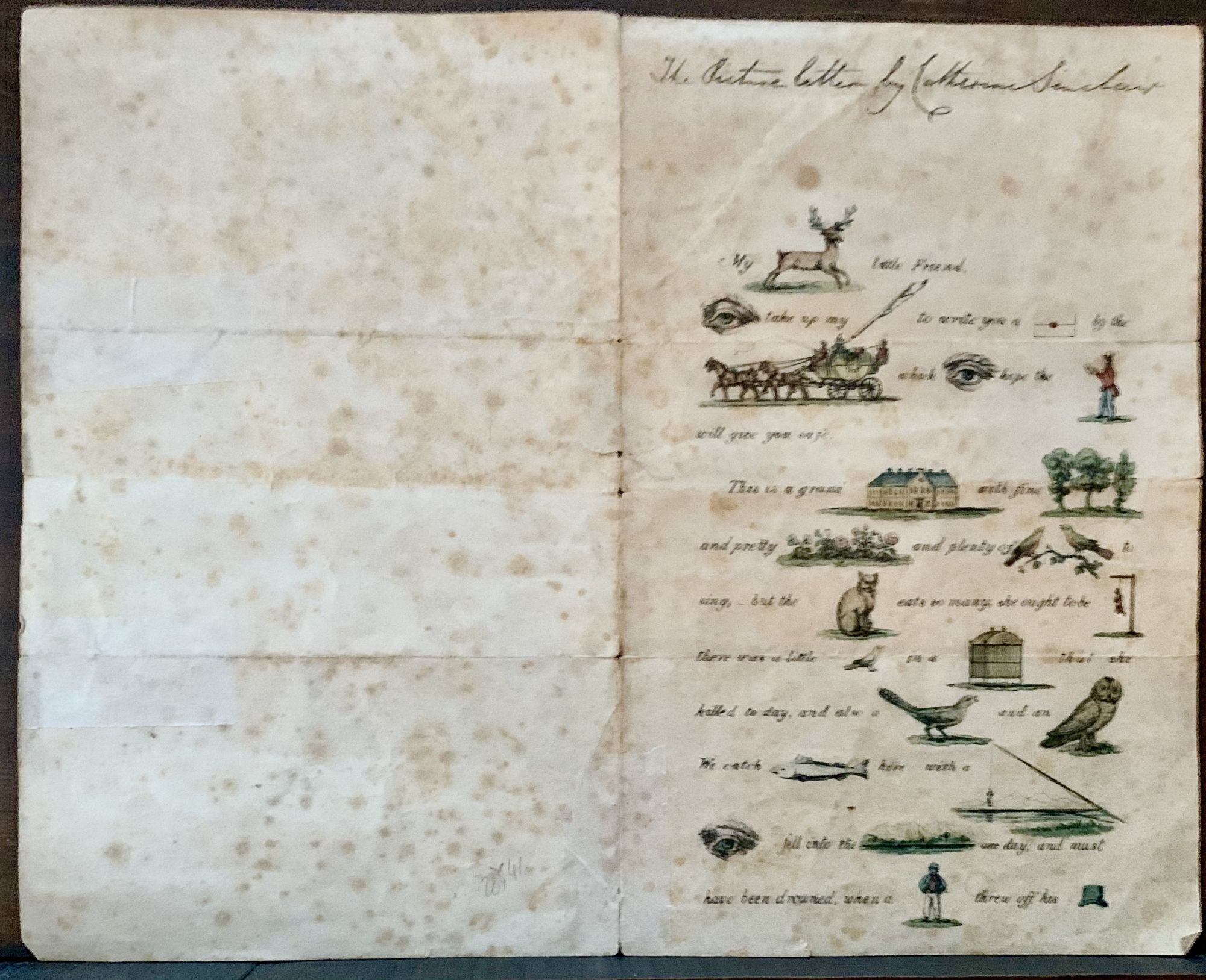 Rebus Letter [A Picture Letter] by Catherine Sinclair - First edition ...