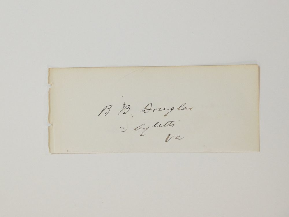 Signature by DOUGLAS, Beverly Browne (1822-1878) | unbound | Biblio