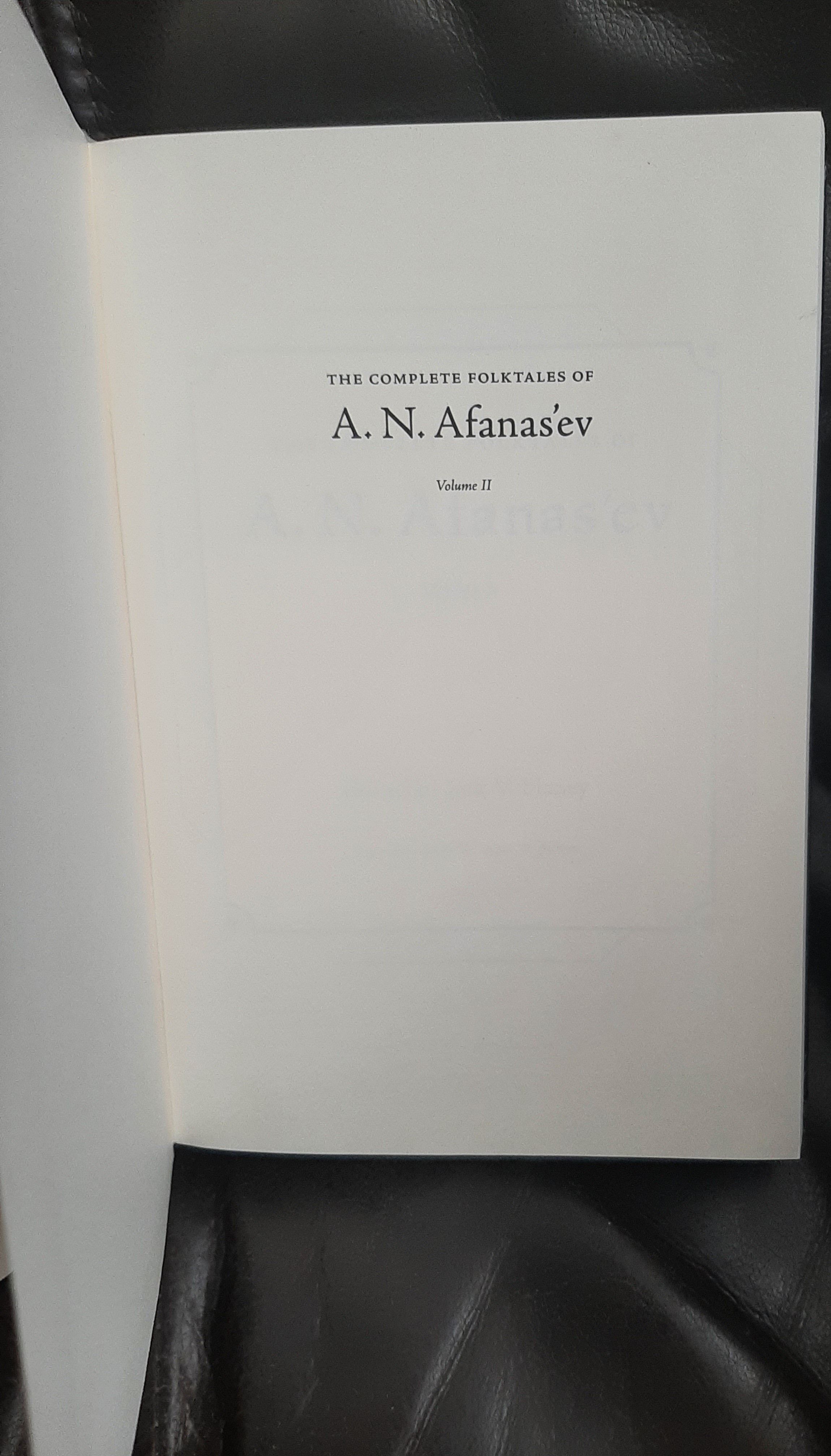 BIBLIO | The Complete Folktales of A. N. Afanas'ev, Volume II: 2 by ...