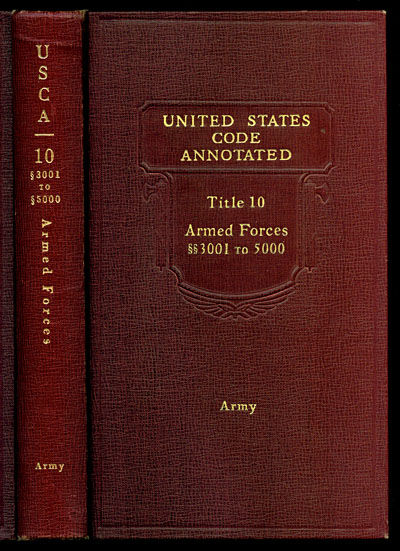United States Code Annotated Title 10 Armed Forces Sections 3001 To ...