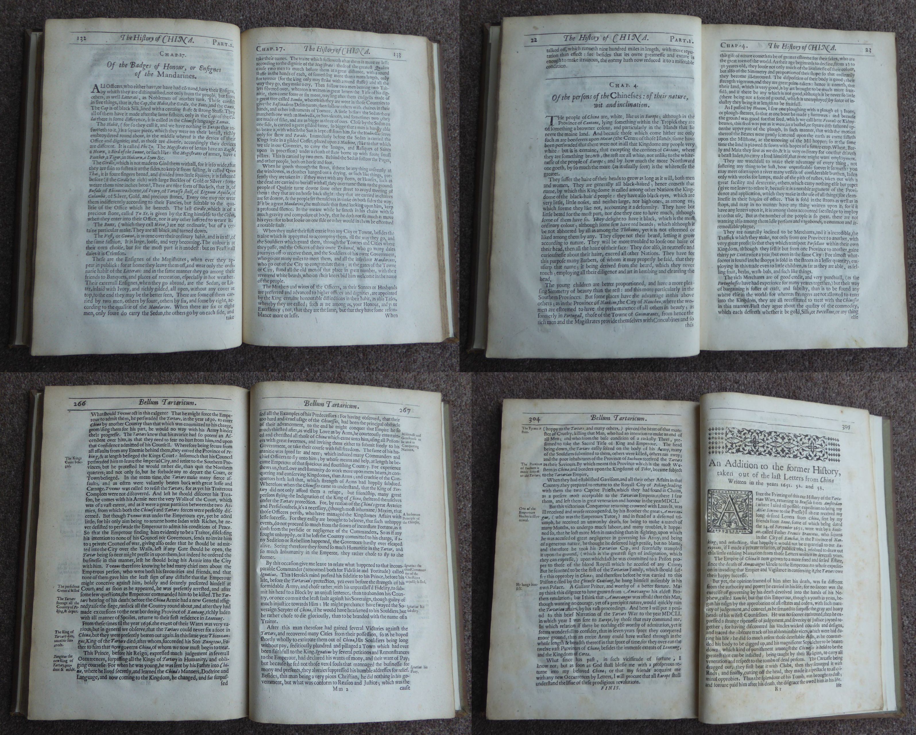 THE HISTORY OF THAT GREAT AND RENOWNED MONARCHY OF CHINA, and BELLUM ...