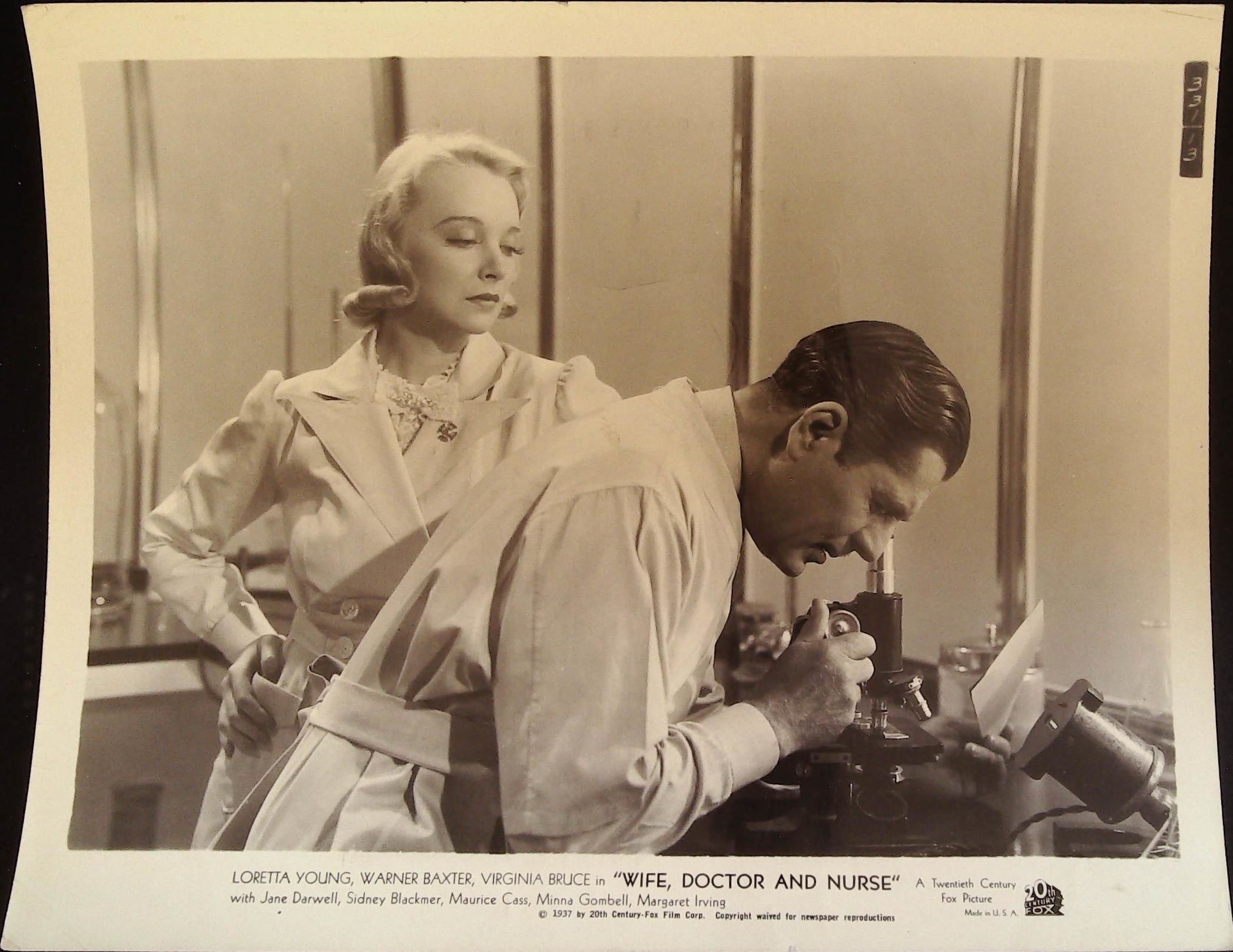 Wife, Doctor and Nurse 8 X 10 Still 1937 Loretta Young, Warner Baxter ...