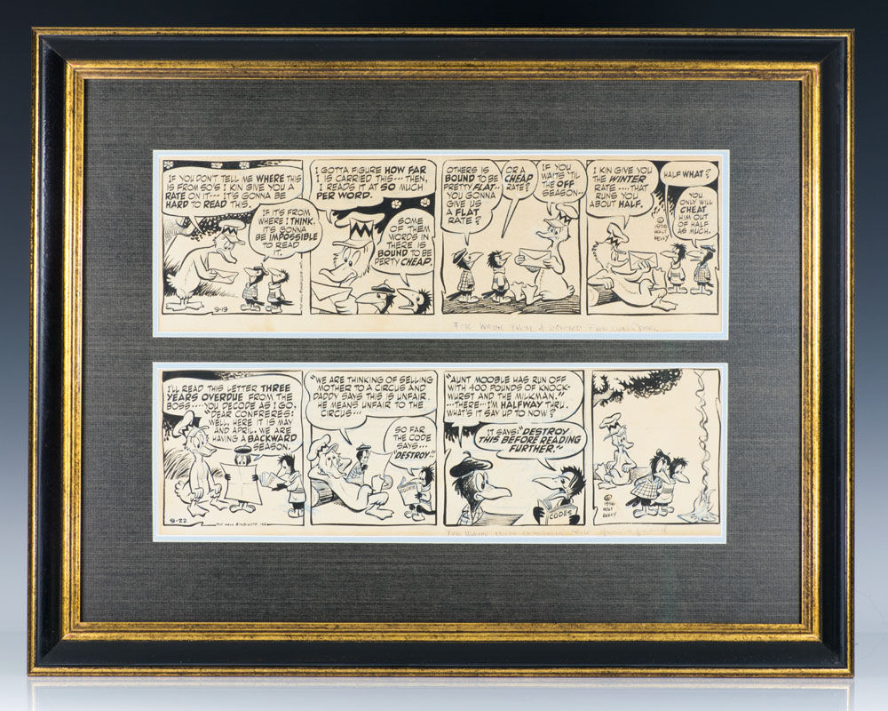 Walt Kelly Pogo Strips Original Drawings. by Walt Kelly - Signed First ...