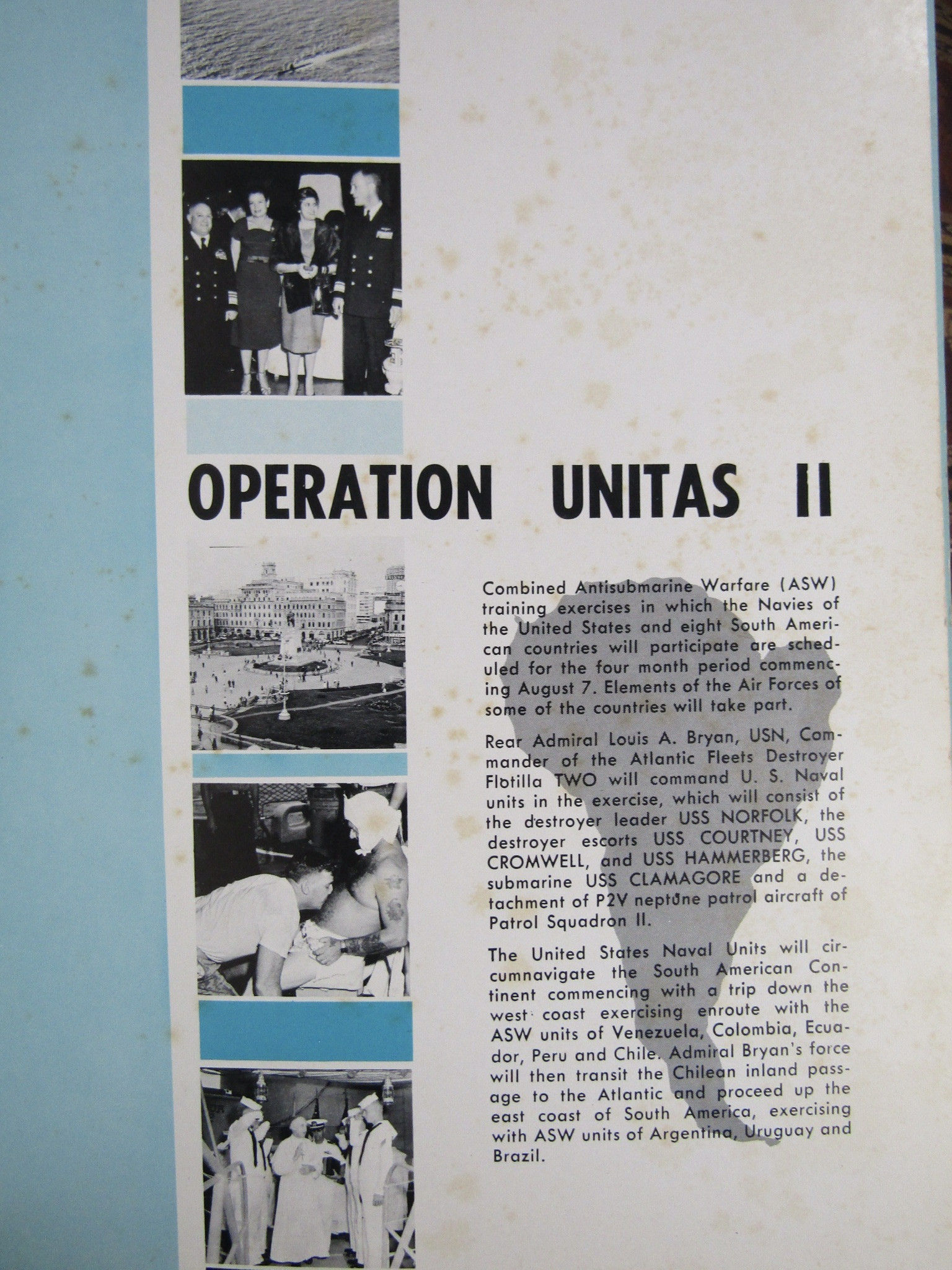 Operation Unitas II 1961: Commander Destroyer Flotilla Two [U.S. Navy ...