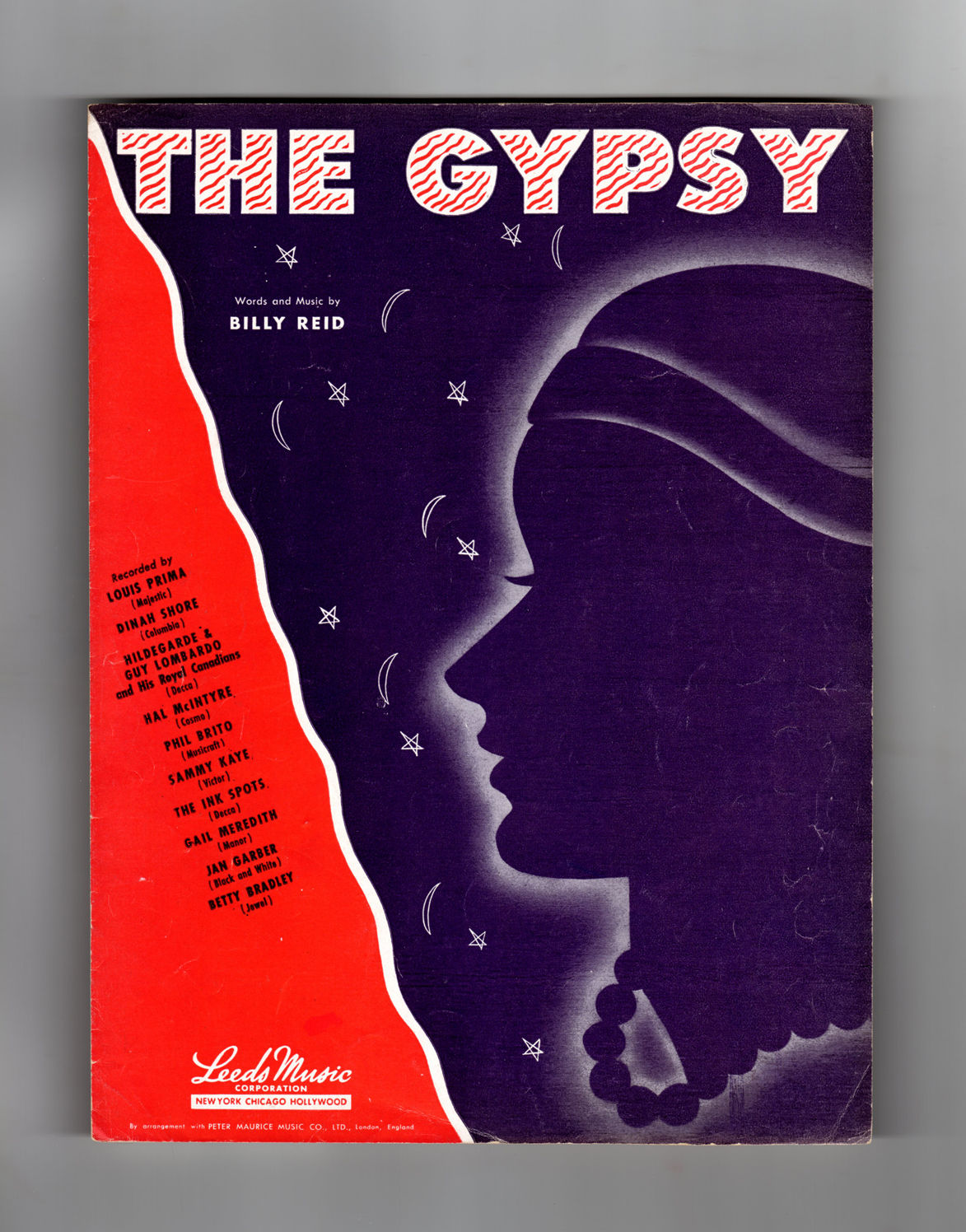 The Gypsy", 1945 Vintage Sheet Music. Billy Reid Words & Music. Peter ...
