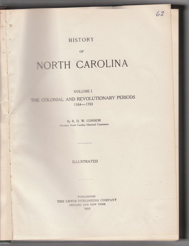 History of North Carolina (Set of Six Volumes) by R.D.W Connor - First ...