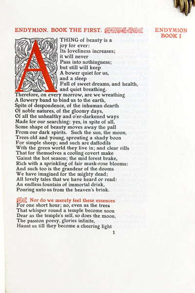 BIBLIO | Endymion by Keats, John | | 1902 | Elston Press