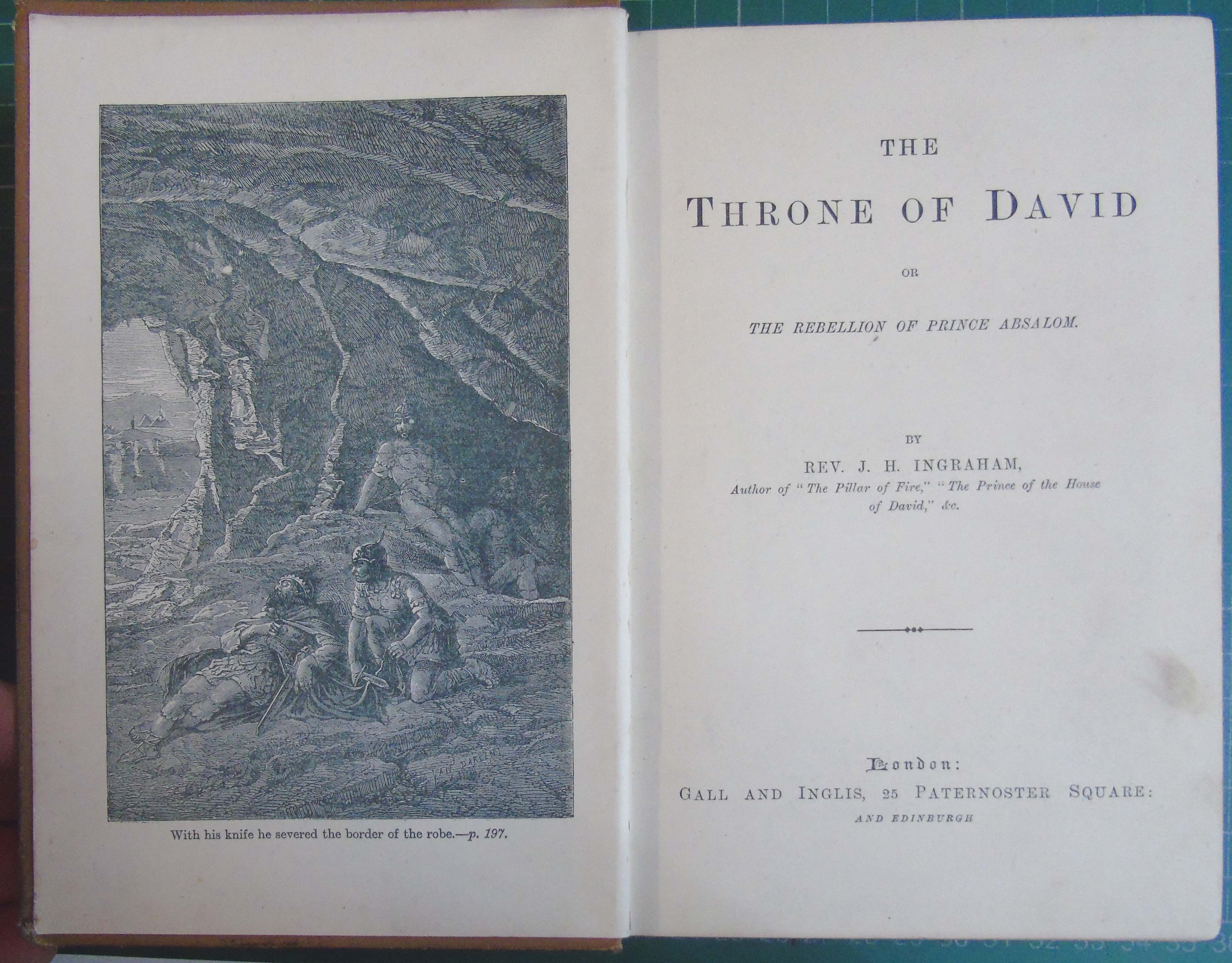 BIBLIO | The Throne of David or The Rebellion of Prince Absalom by Rev ...