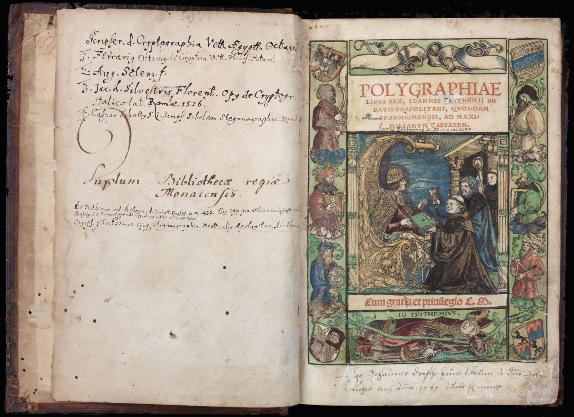 The First Printed Work On Cryptography Woodcut Title Pages In Cont 8227