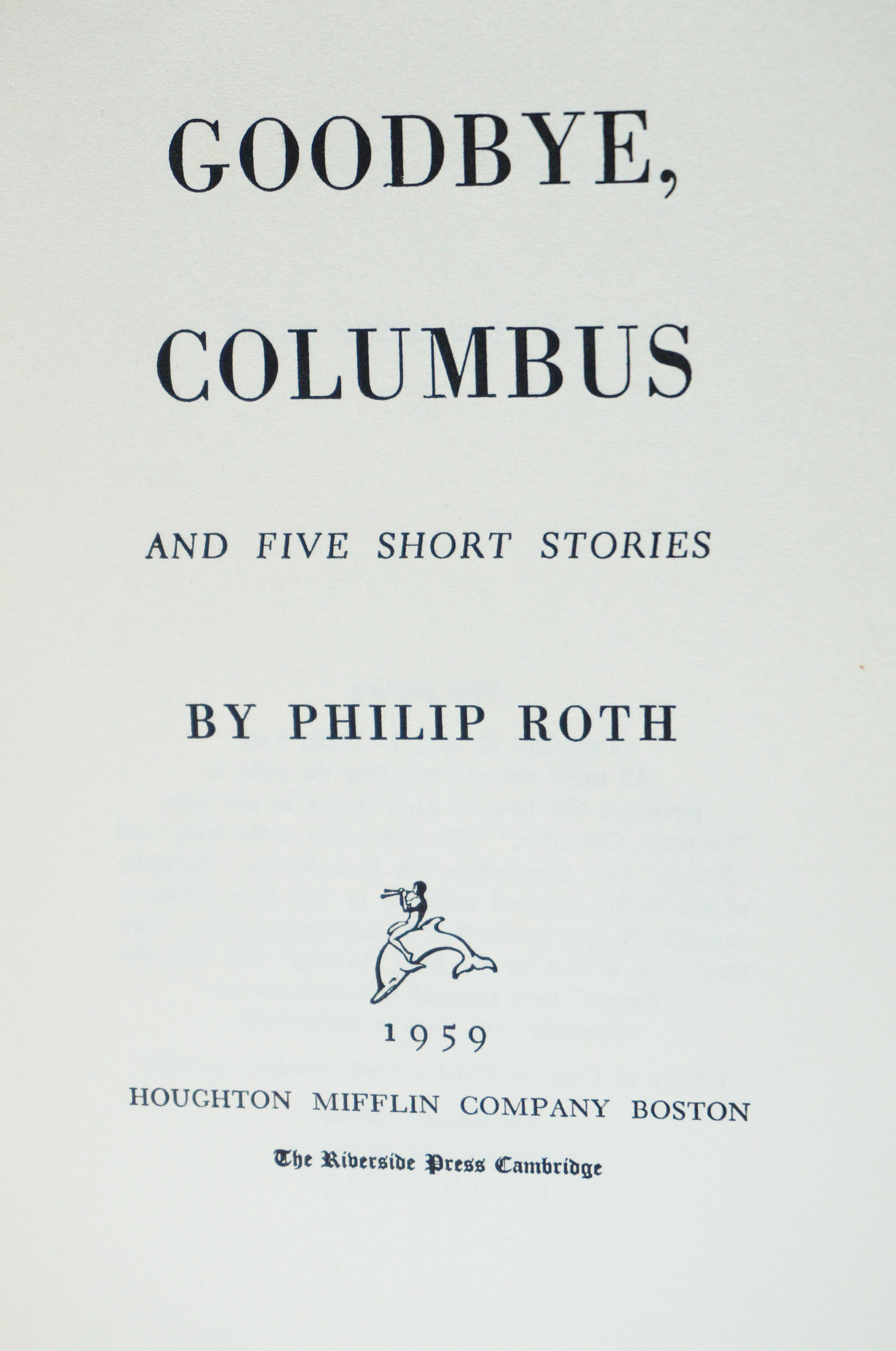 Goodbye Columbus by Philip Roth | Hardcover | 1959 | Houghton Mifflin ...