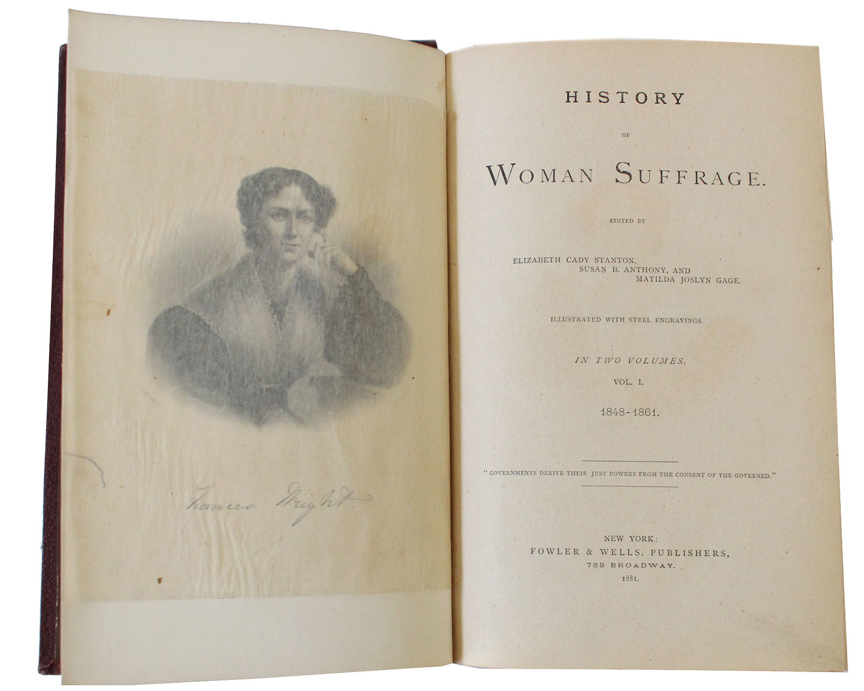The History of Woman Suffrage, Vol. 1 First Edition 1881 by Susan B Anthony , Suffrage | Biblio