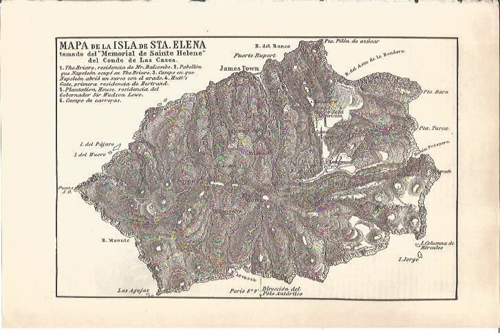 LAMINA V04720: Mapa de la Isla de Santa Elena by Varios | 1927 | Espasa ...