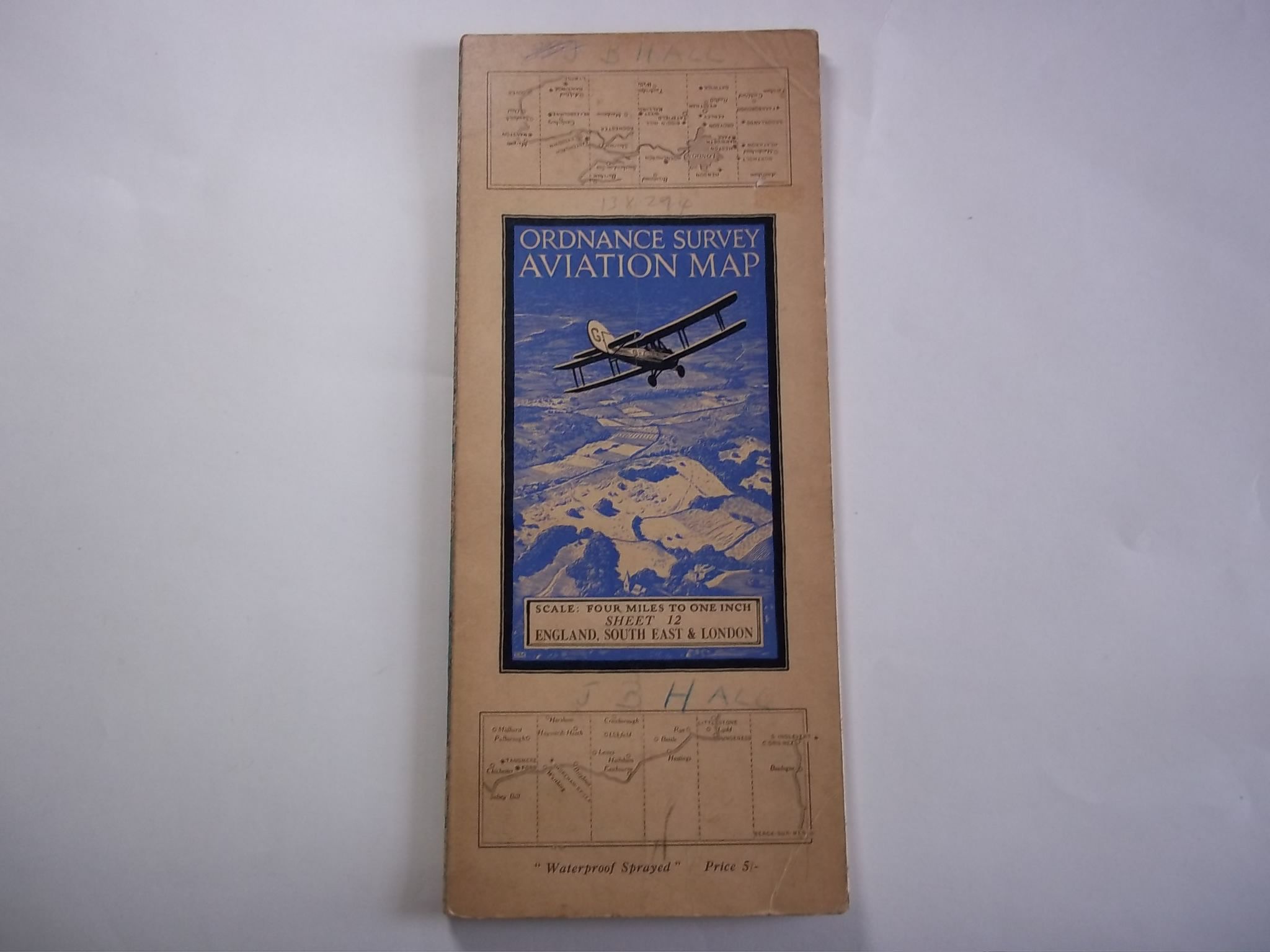 Ordnance Survey Aviation map, scale four miles to one inch Sheet 12 ...