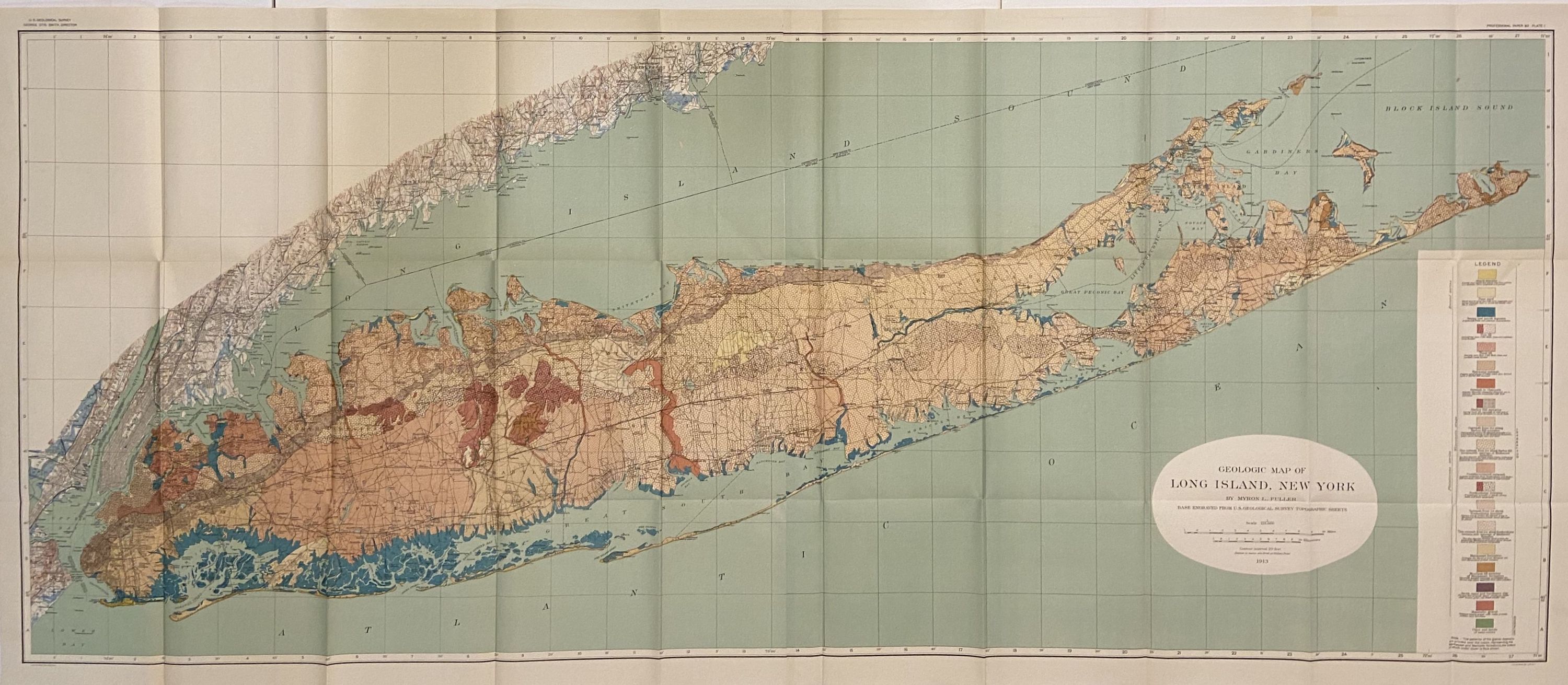 Geologic Map of Long Island, NY by FULLER, Myron L.; U.S. Geological ...