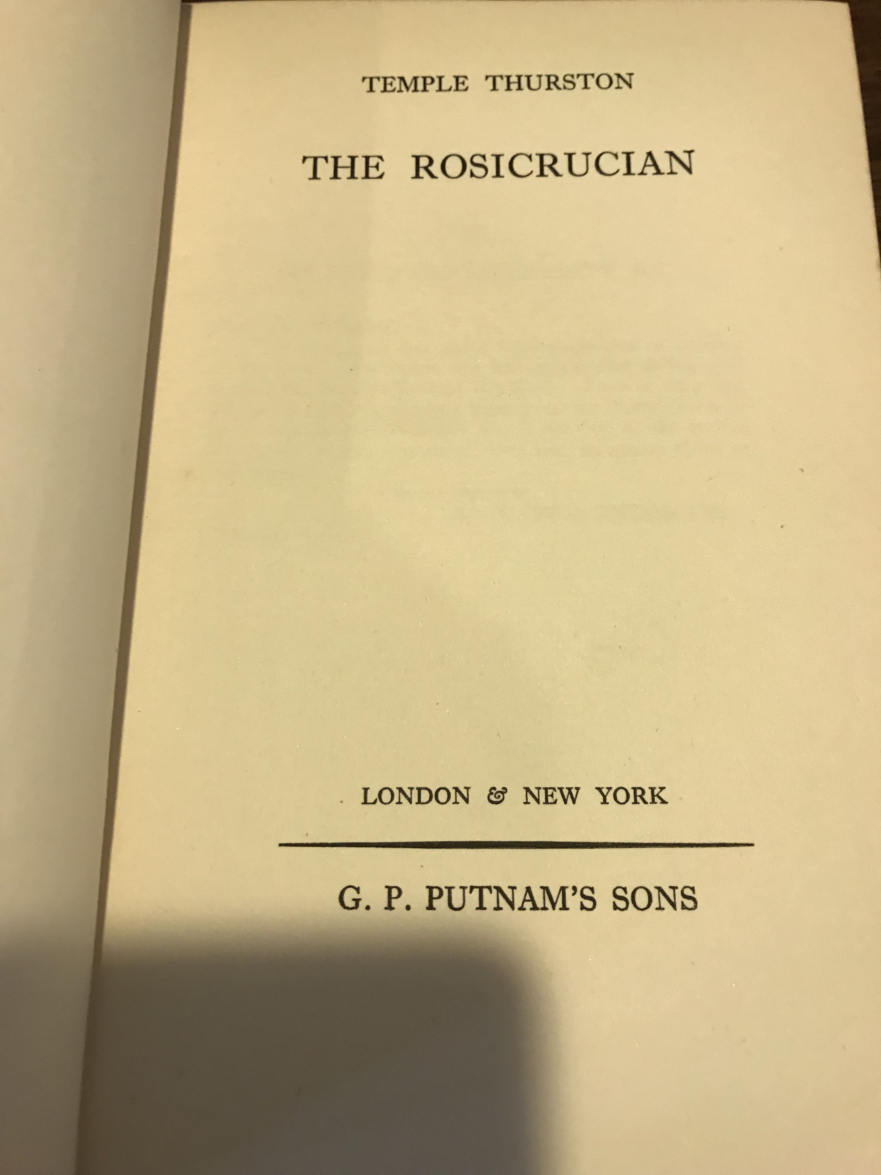 BIBLIO | The Rosicrucian by Temple Thurston, E | black cloth, gilt lettering to spine | 1930 | G ...