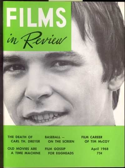 Films in Review April 1968. Barry Evans cover by Henry Hart, editor ...