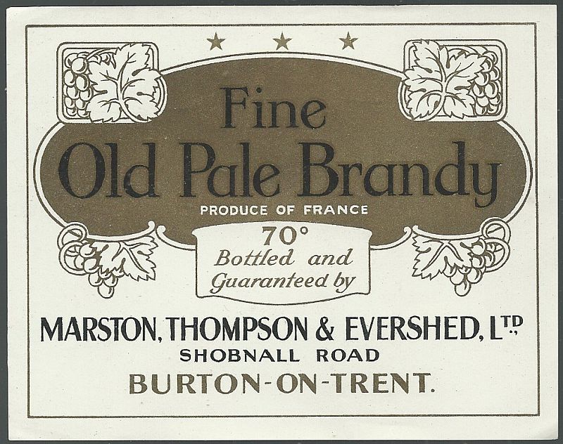 VINTAGE LABEL FOR FINE OLD PALE BRANDY by Advertisement | Ephemera | N ...
