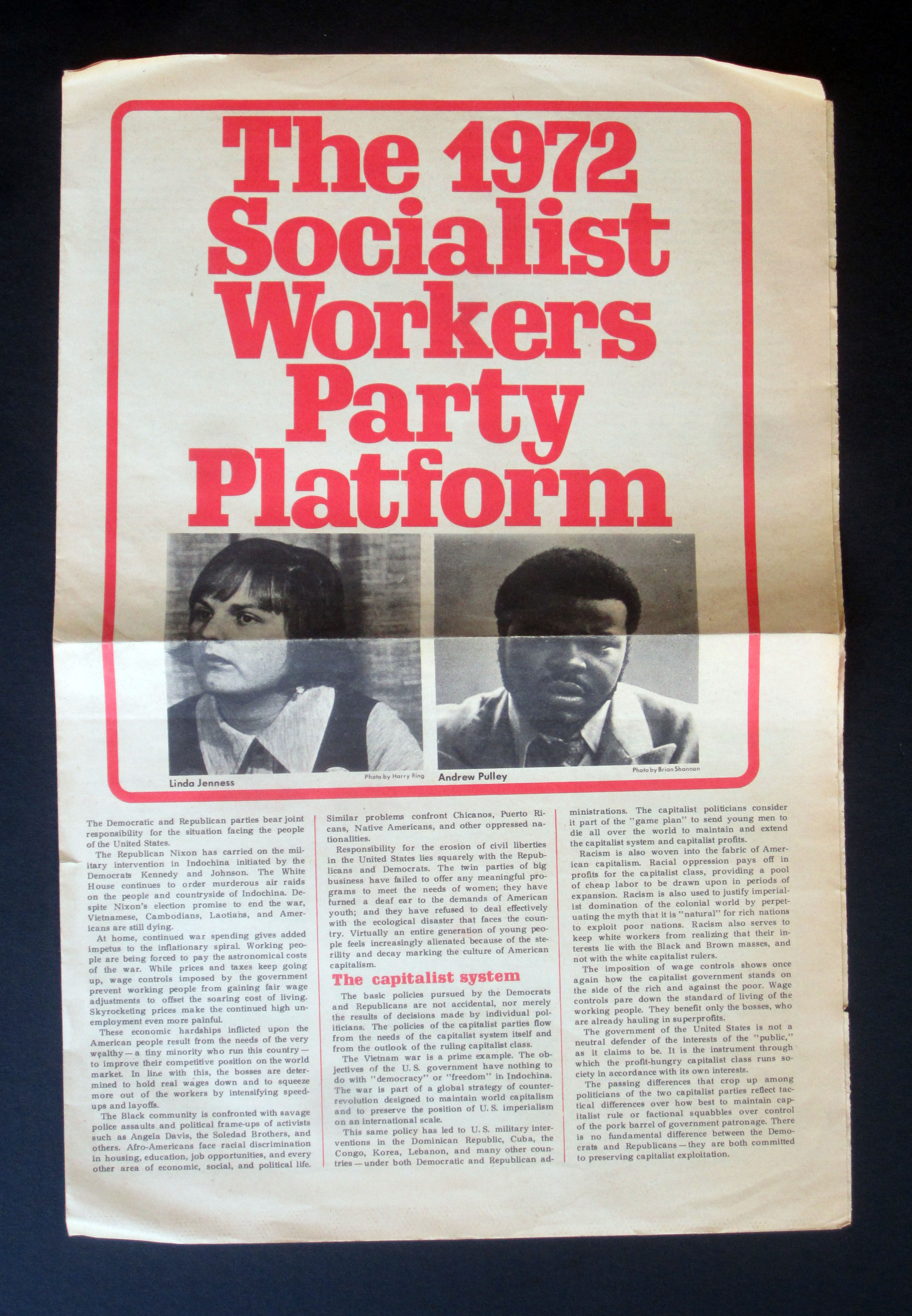 Socialist Party Platform Where The Parties Stand
