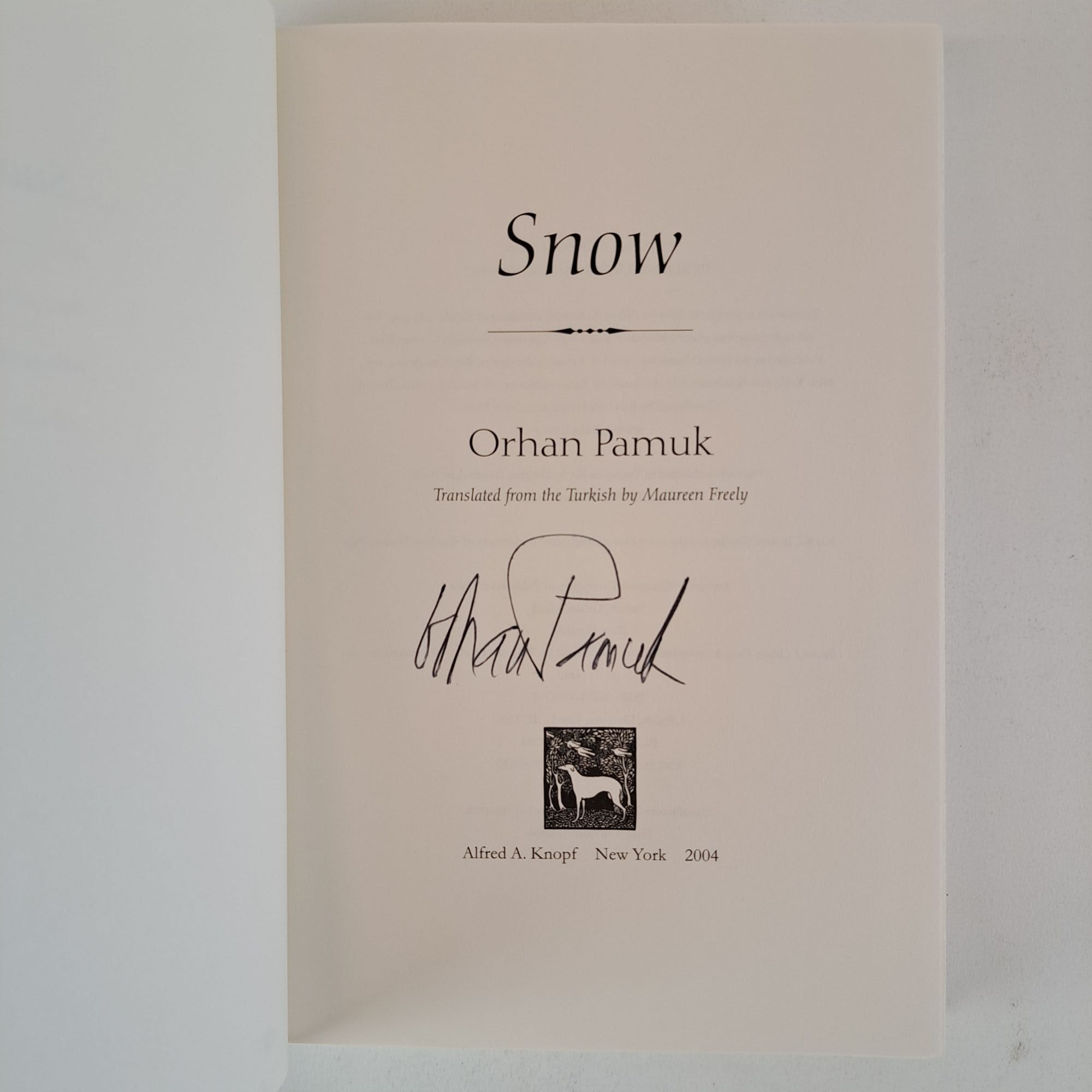 SNOW [Signed] by Pamuk, Orhan; Freely, Maureen [Translator] | Hardcover ...