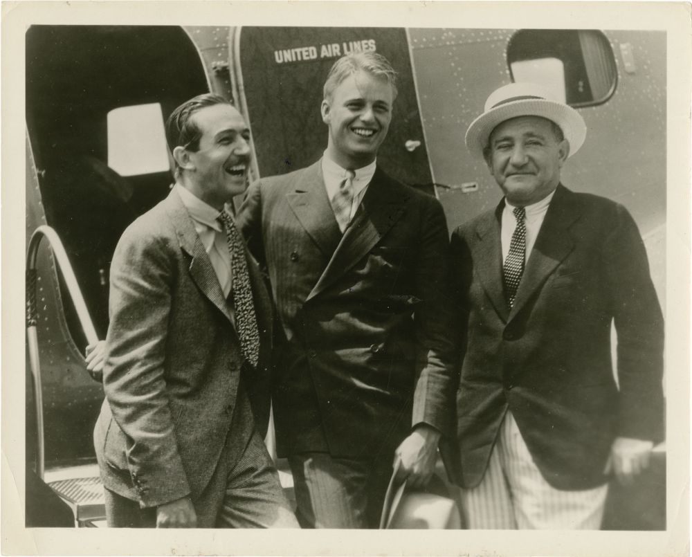 Walt Disney, Elliott Roosevelt, and Joseph M. Schenck at the Municipal ...
